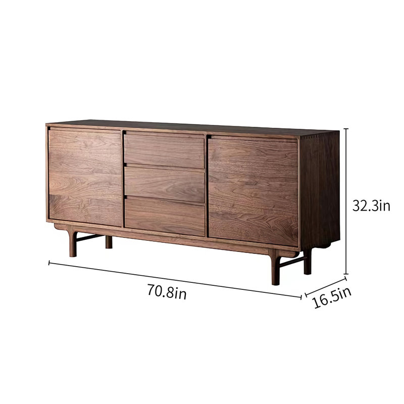 QUACOMFOR Simple Black Walnut Solid Wood Sideboard. | Wayfair
