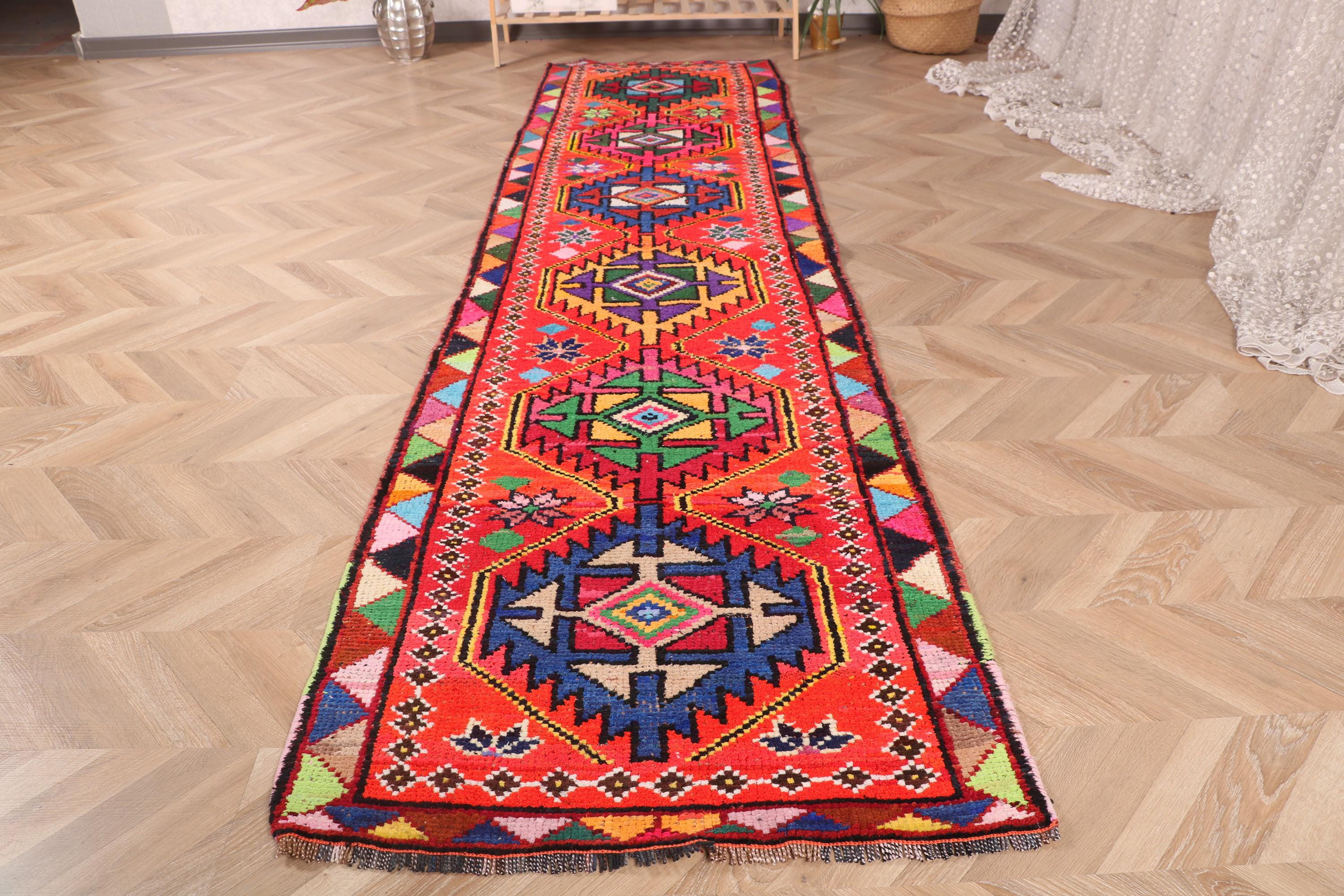 Foundry Select Authentic Red Turkish Wool Rug: Vintage Handmade Runner ...