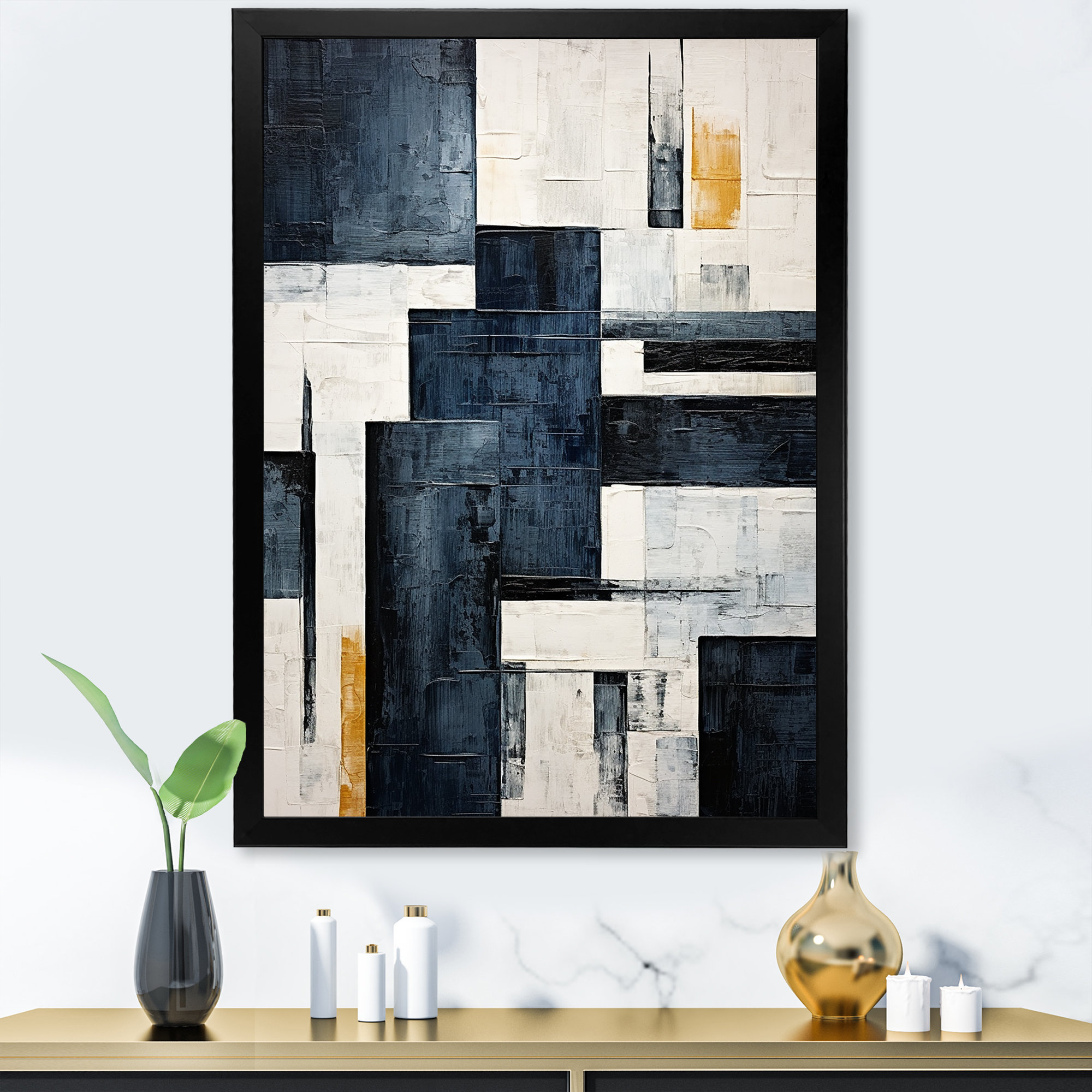 Wrought Studio Indigo Illusion Abstract Shapes VI - Abstract Shapes ...