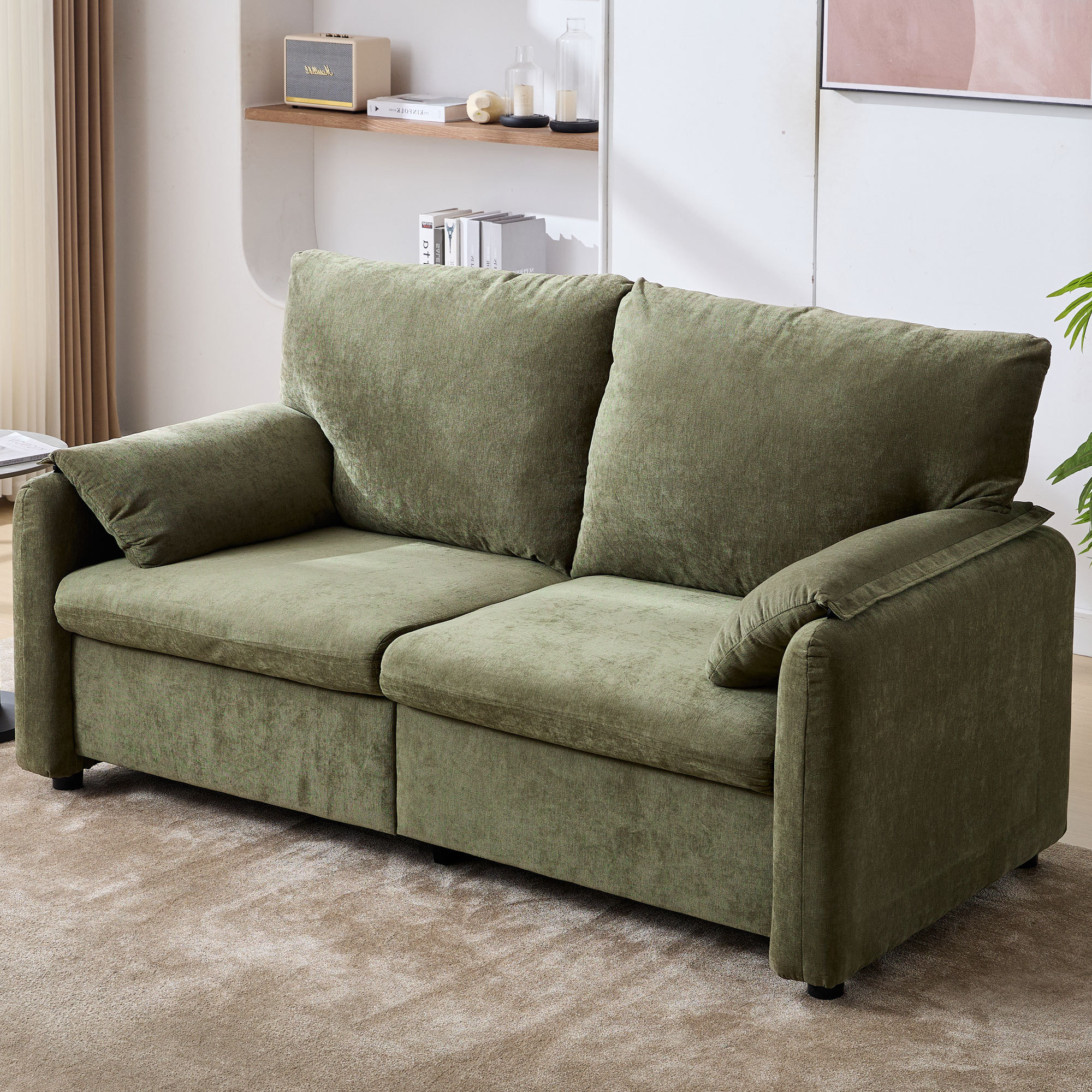 Latitude Run® Unmatched Comfort Down-filled Chenille Sofa Minimalist ...