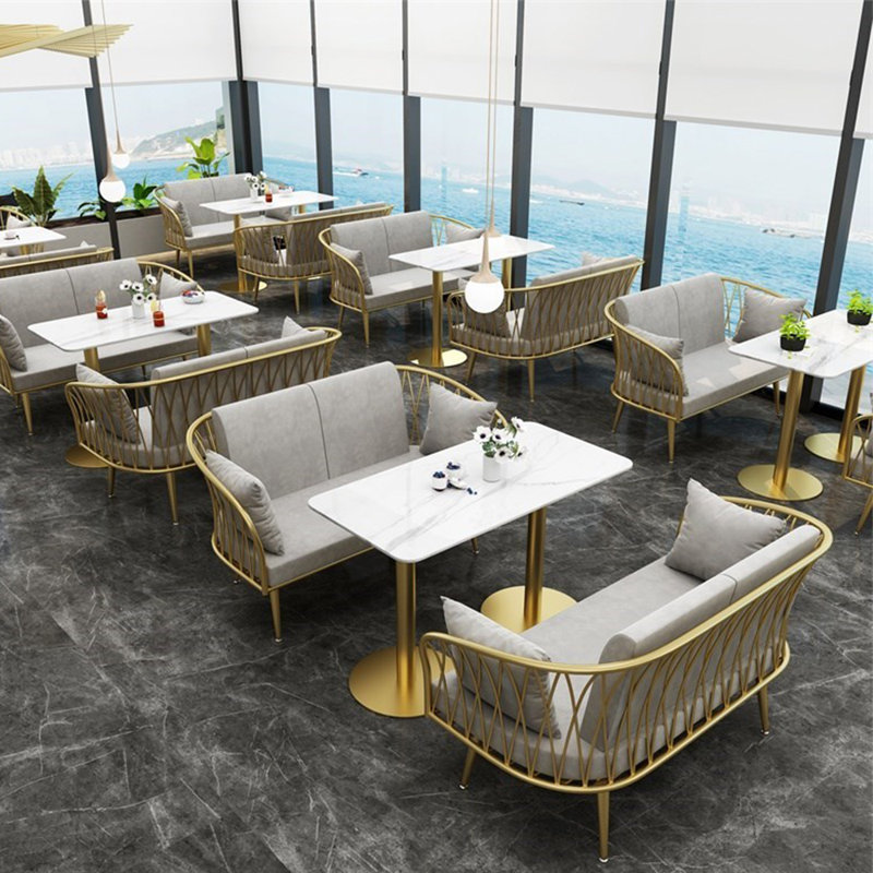 Canadian Linen Nordic Simple Cafe Benches Polyester Blend Upholstered ...