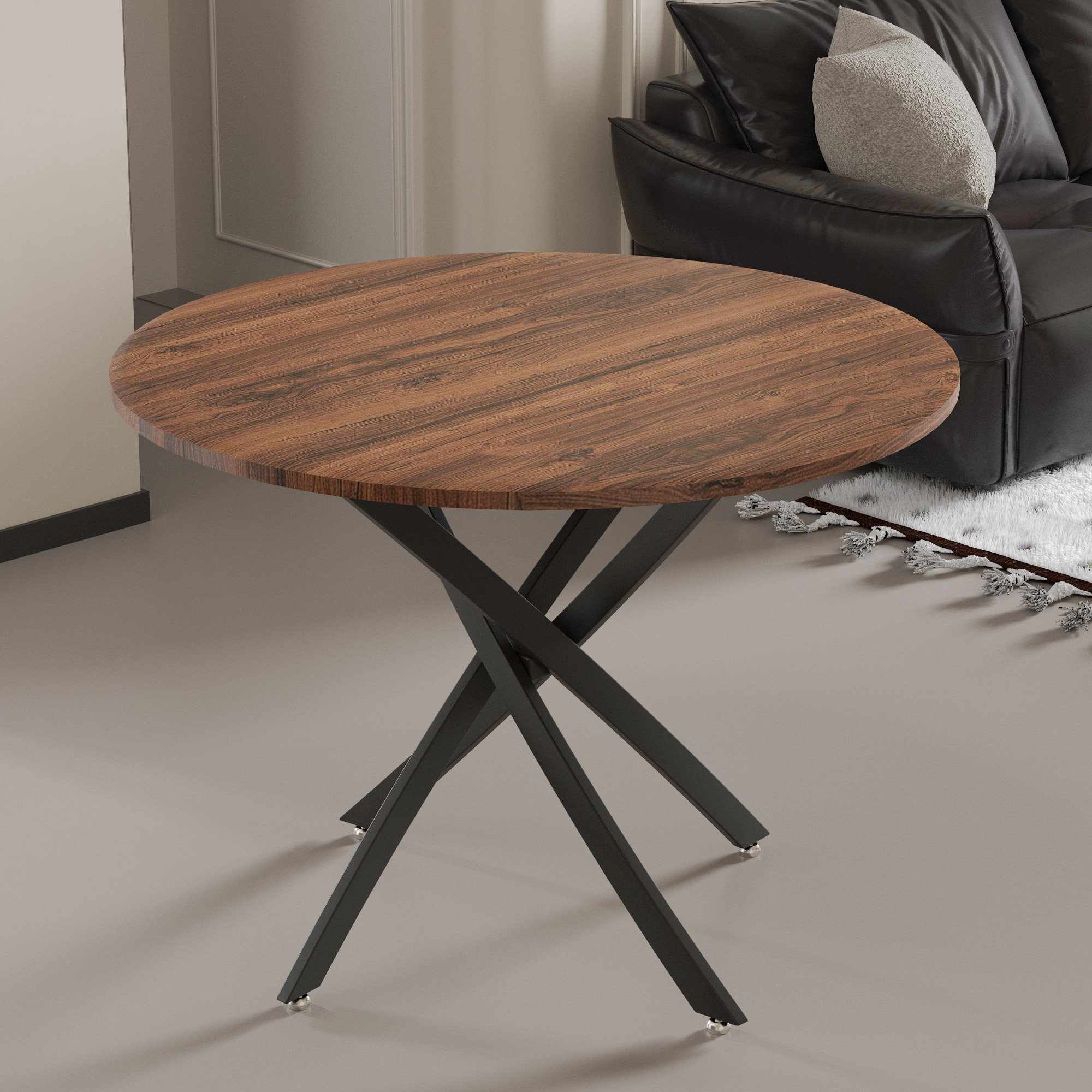 17 Stories Delincourt 40" Cross Legs Round Dining Table - Wayfair Canada