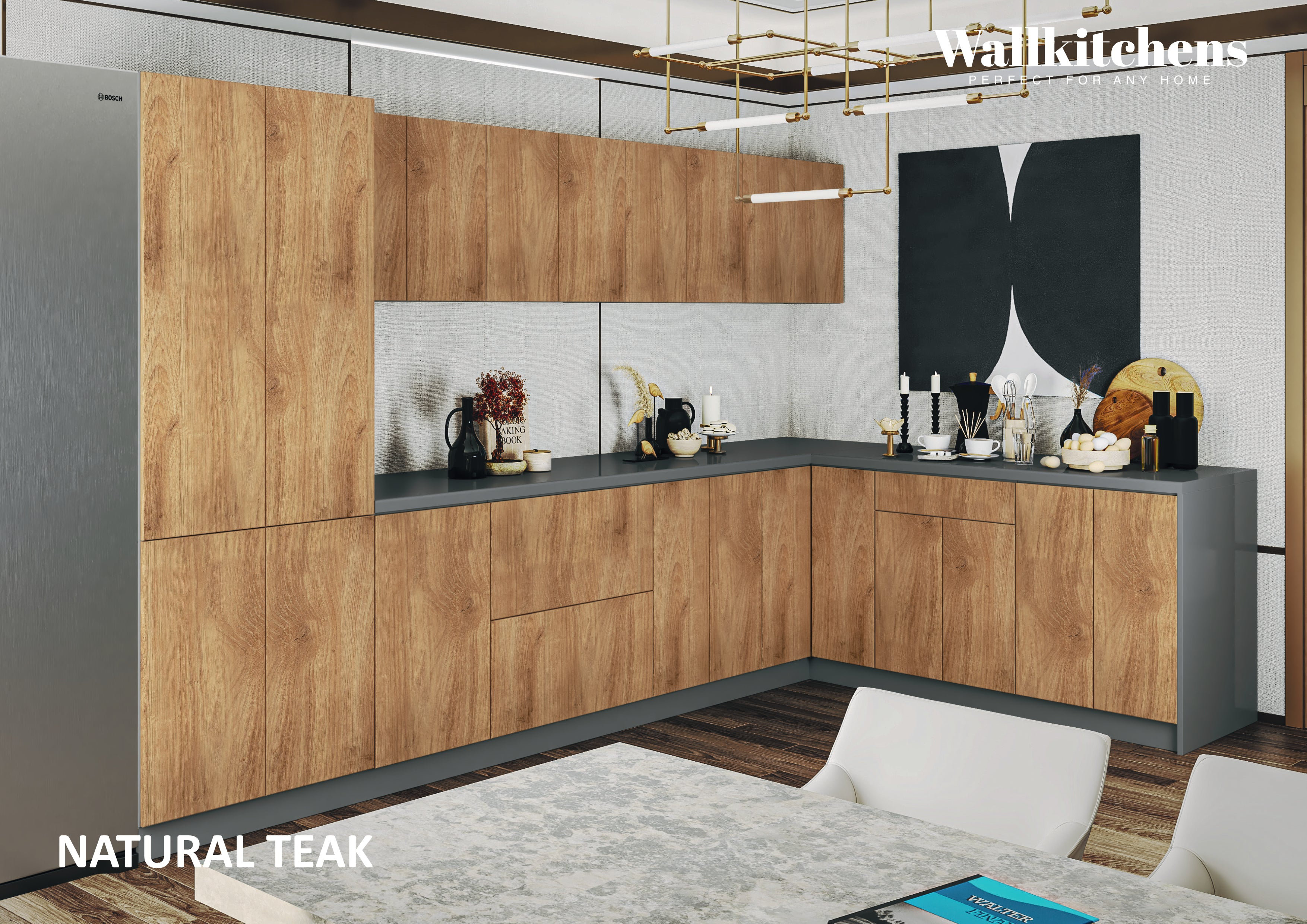 WALLKITCHENS FK-PRESTIGE 83" H x 138" W x 85" D Medium Density ...