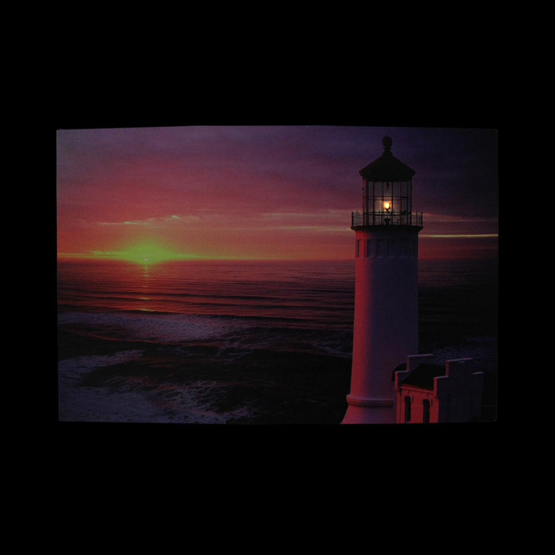 Northlight Seasonal 23.75" LED Lighted Sunset Lighthouse Seaside Scene ...