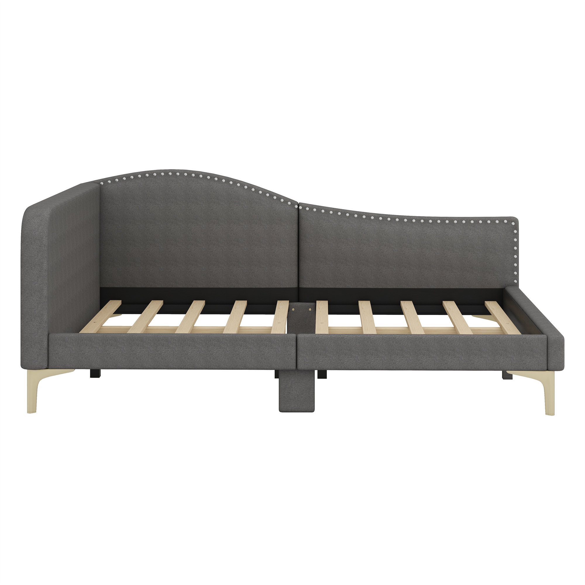 Mercer41 Upholstered Daybed With Headboard And Armrest | Wayfair