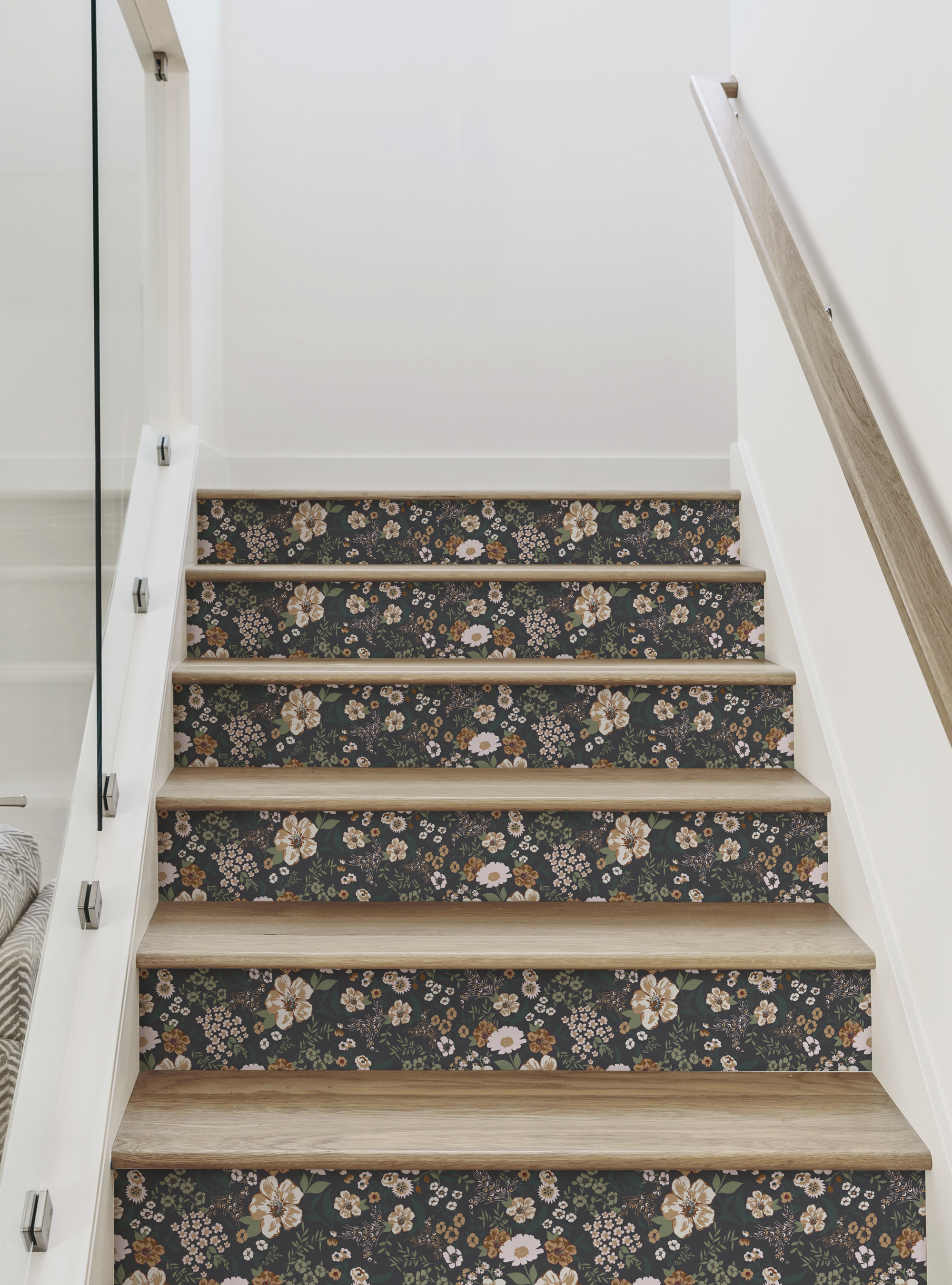 Red Barrel Studio® Earthy Botanics Vinyl Peel And Stick Stair Riser ...