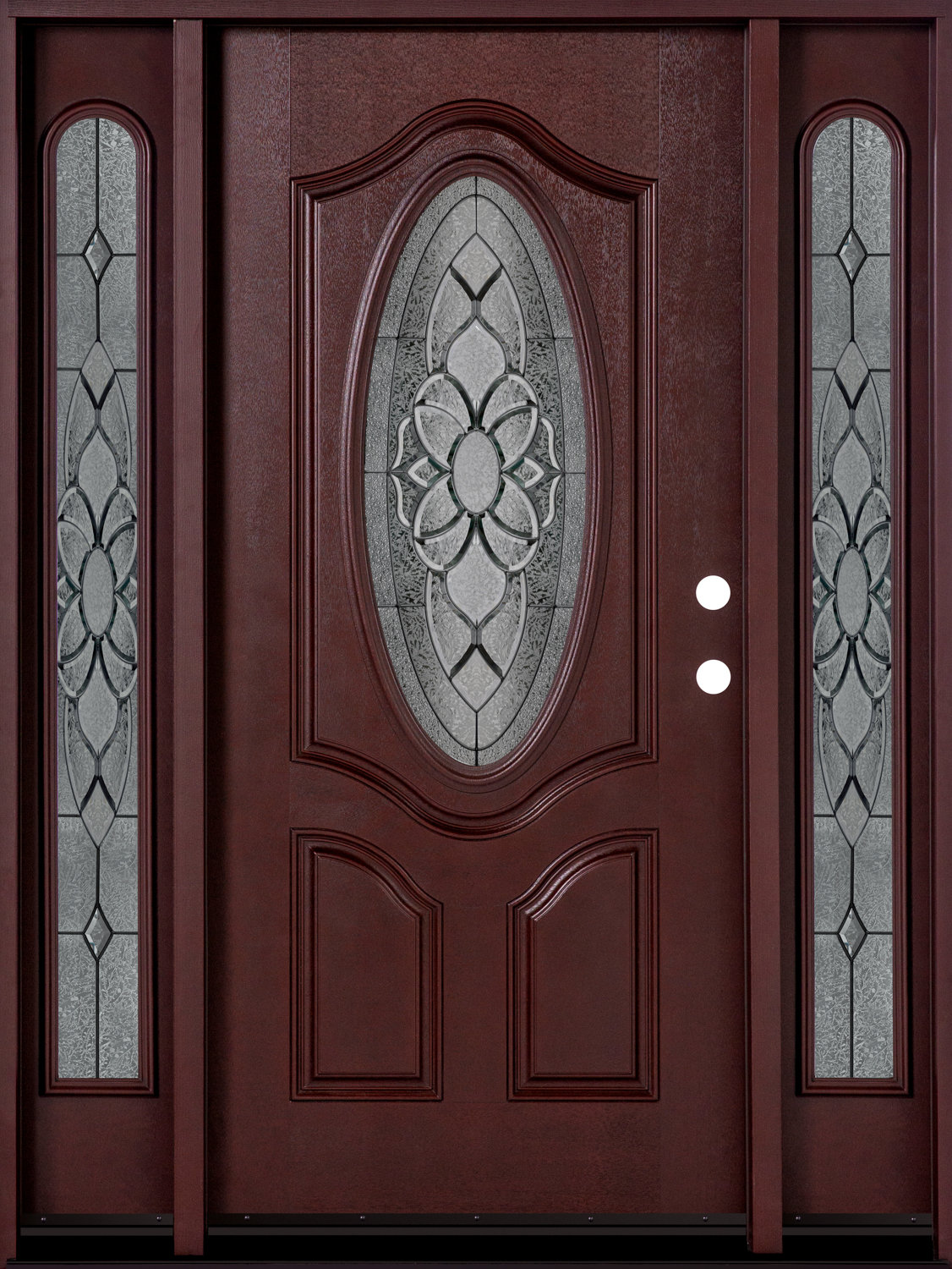 Door Destination Exterior Fiberglass Oval Lite Prehung Front Entry Door ...