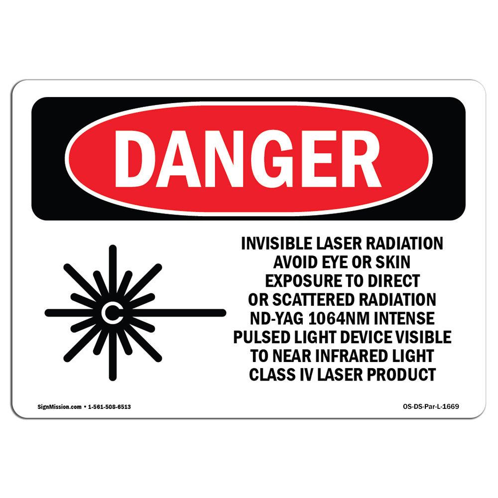 SignMission Invisible Laser Radiation Avoid Eye Exposure Danger Sign ...