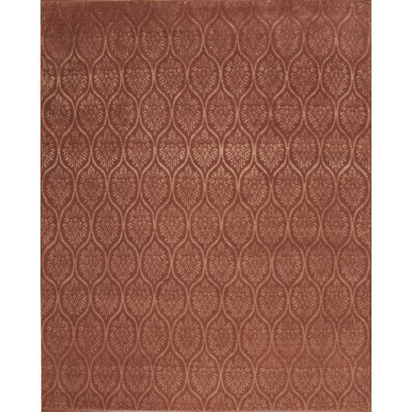 Samad Rugs Modern Tibet 3 Geometric Hand-Knotted Terra Cotta Area Rug ...