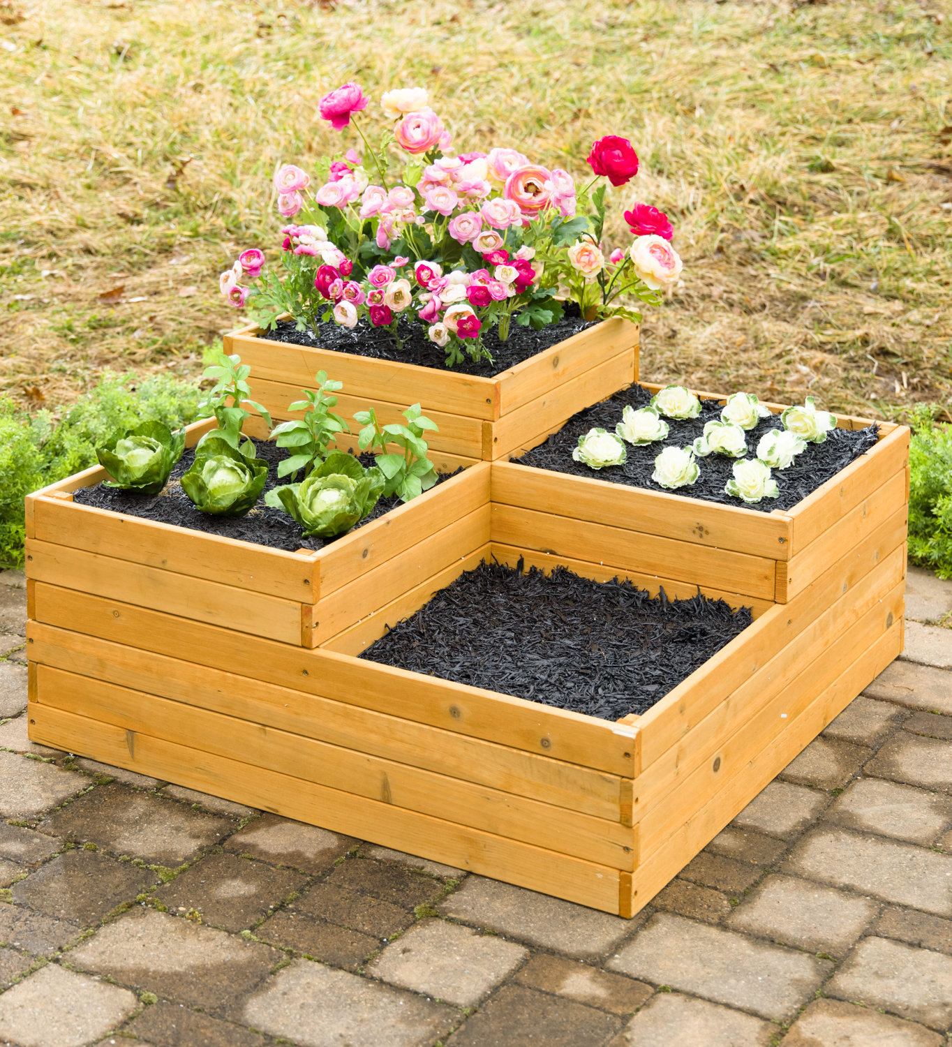 Evergreen Enterprises, Inc Boîte à fleurs en bois multi-niveaux ...