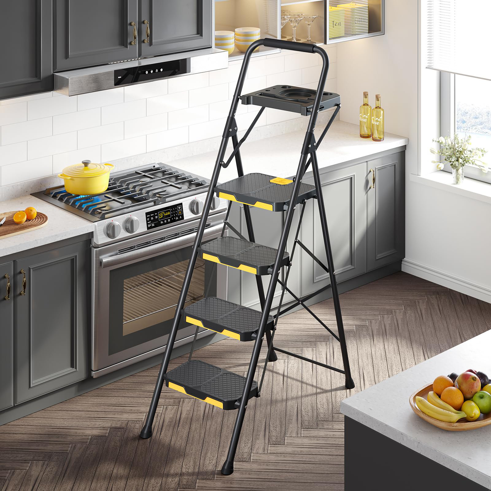 WFX Utility 5 - Step Steel Folding Step Ladder | Wayfair.co.uk