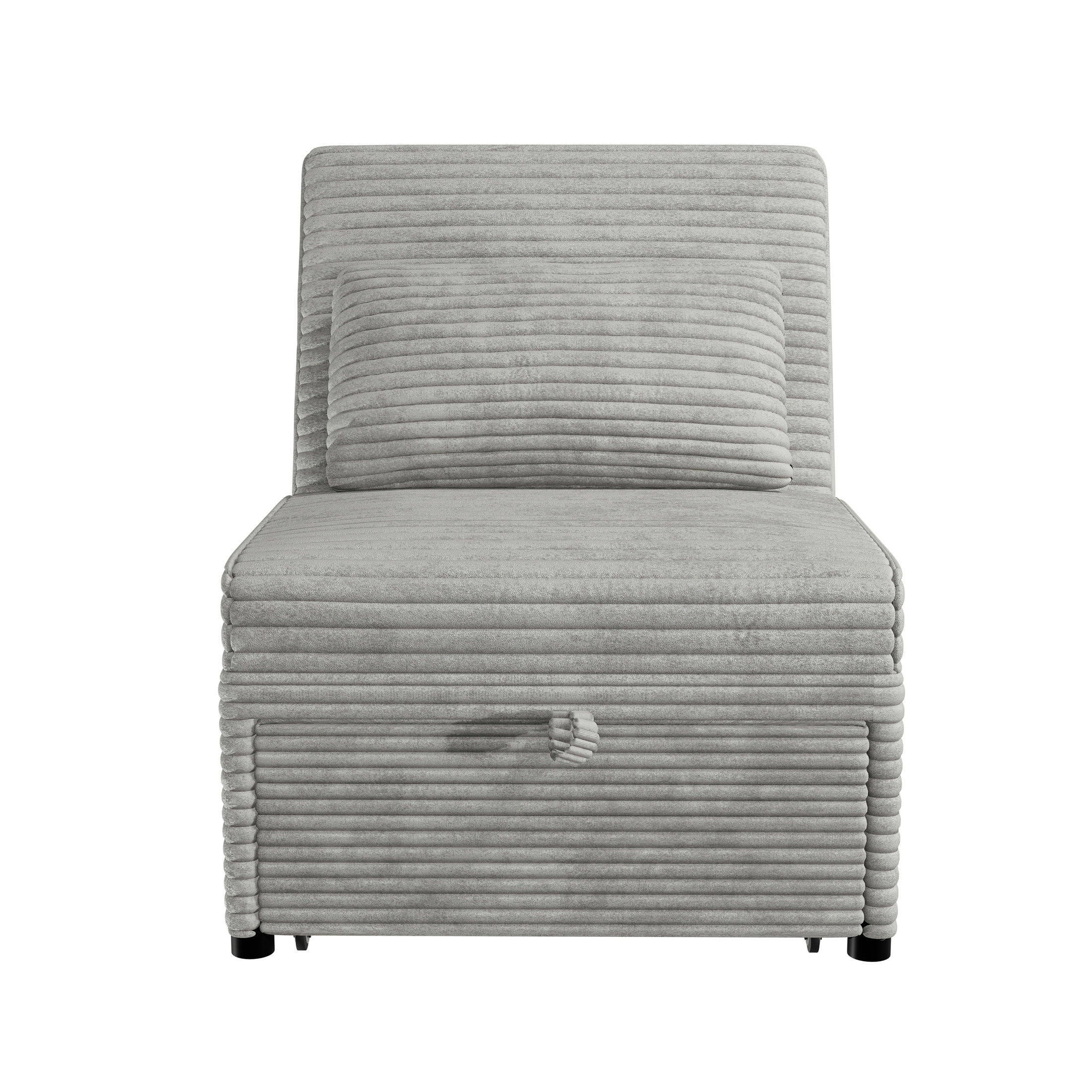 Ebern Designs Convertible Wide-Welt Corduroy Sofa Sleeper Chair with ...