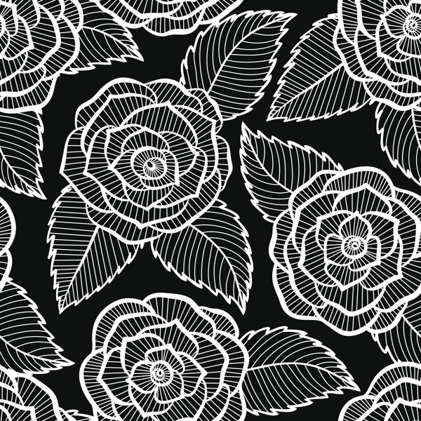 ClassicLiving Westerleigh Black And White Pattern In Roses by Hulinska ...