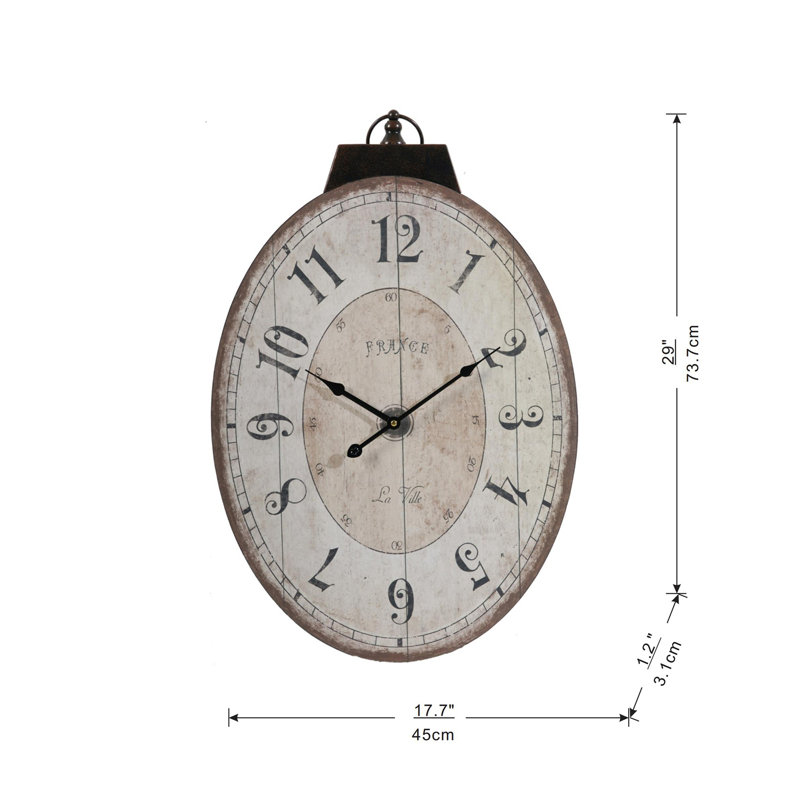 One Allium Way® Antique Oval Wall Clock | Wayfair