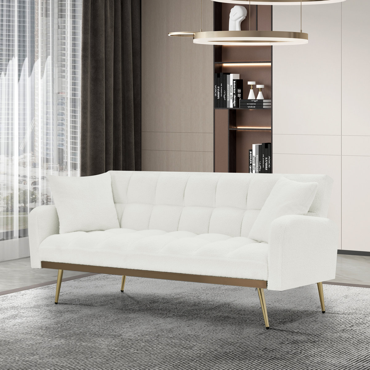 Mercer41 Rinor 69'' Square Arm Sleeper & Reviews | Wayfair