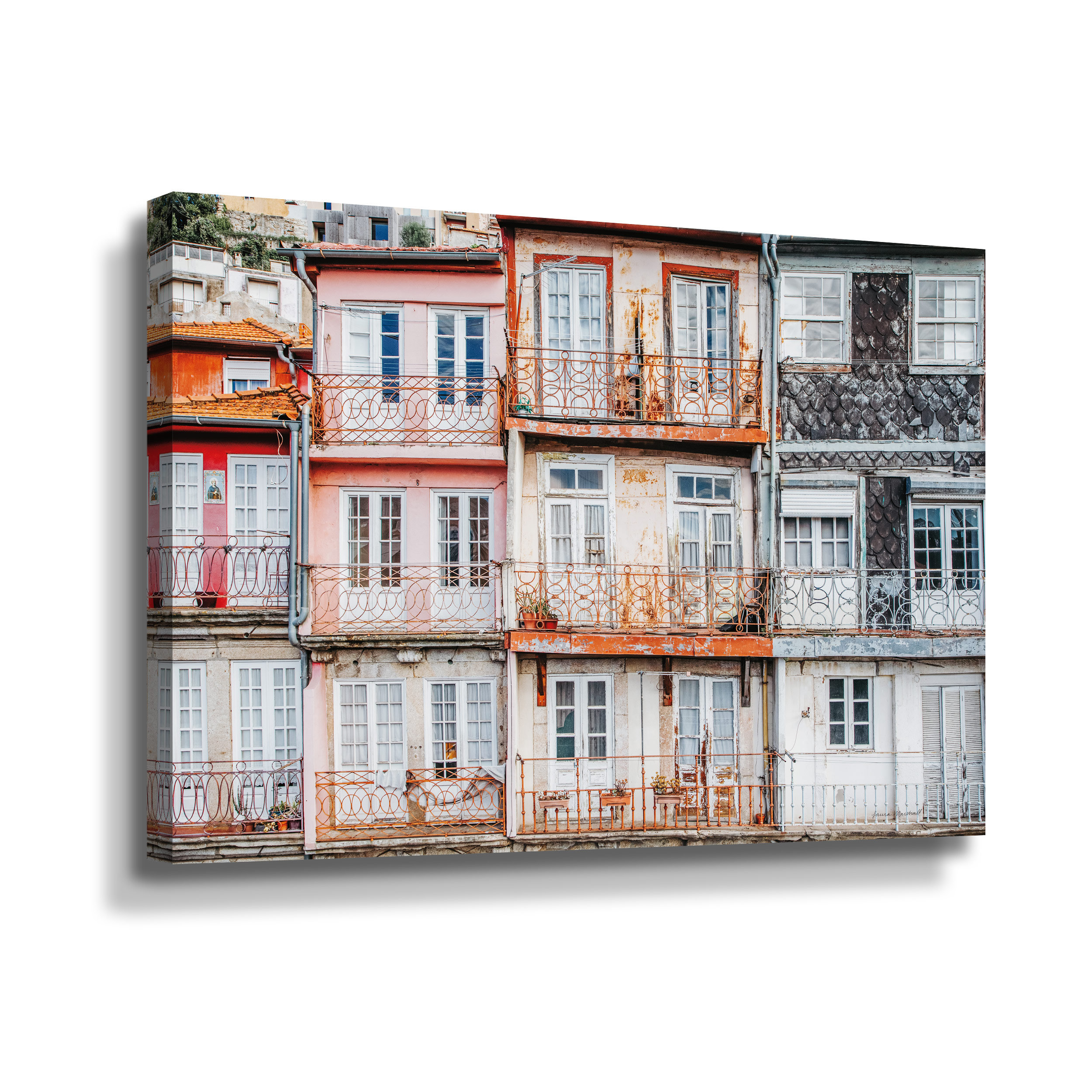 Ebern Designs Porto House - Graphic Art on Canvas | Wayfair