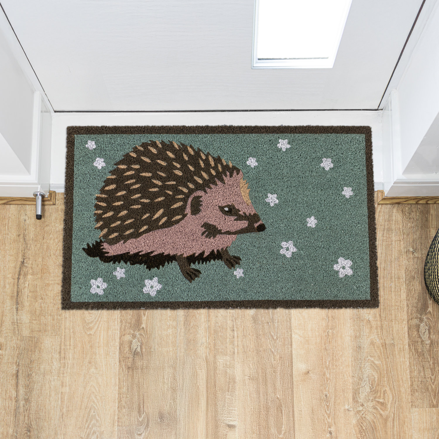 Fleur De Lis Living Latex Backed Eco-Friendly Coir Doormat Hedgehog ...