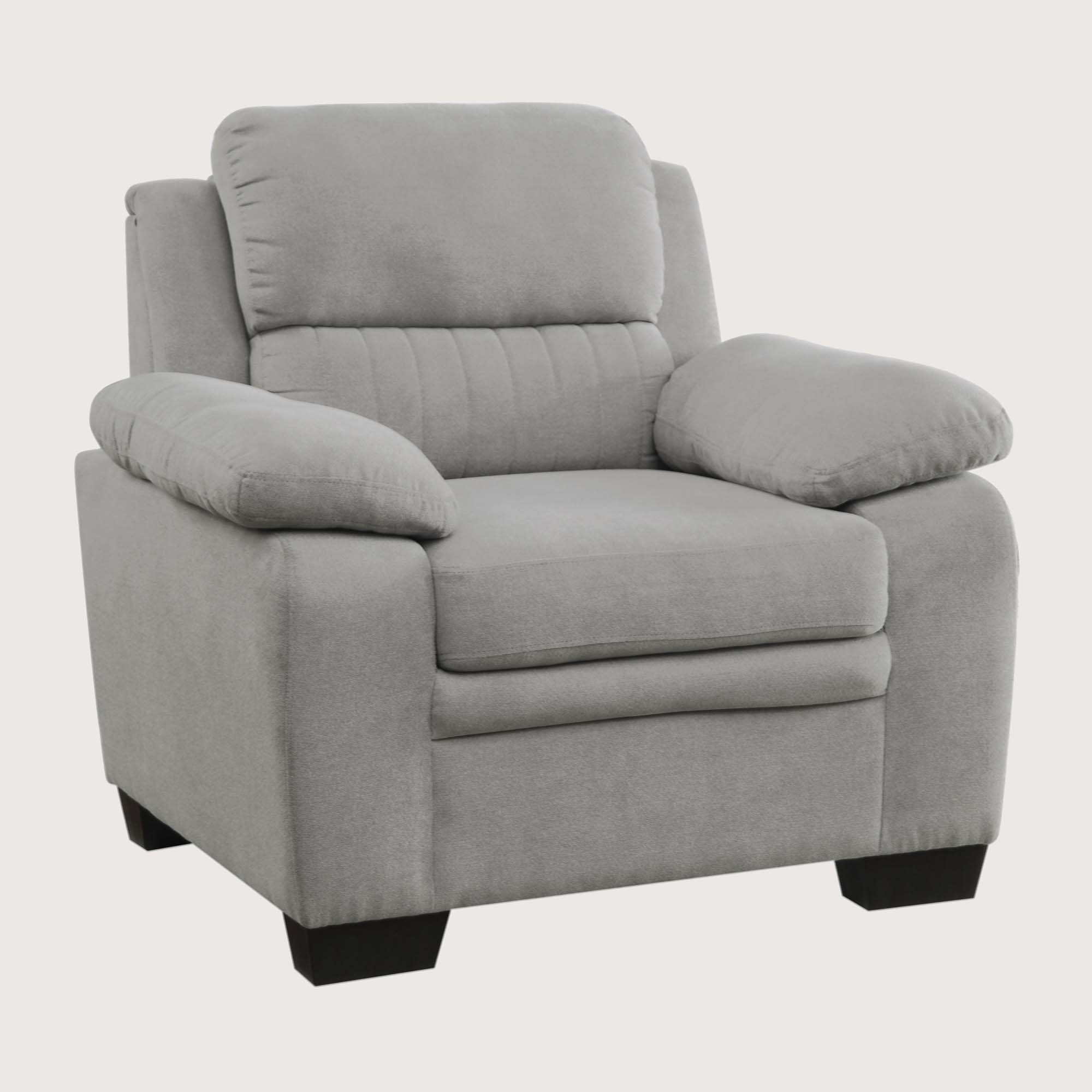 Latitude Run® Plush Seating Chair 1Pc Gray Textured Fabric Channel ...