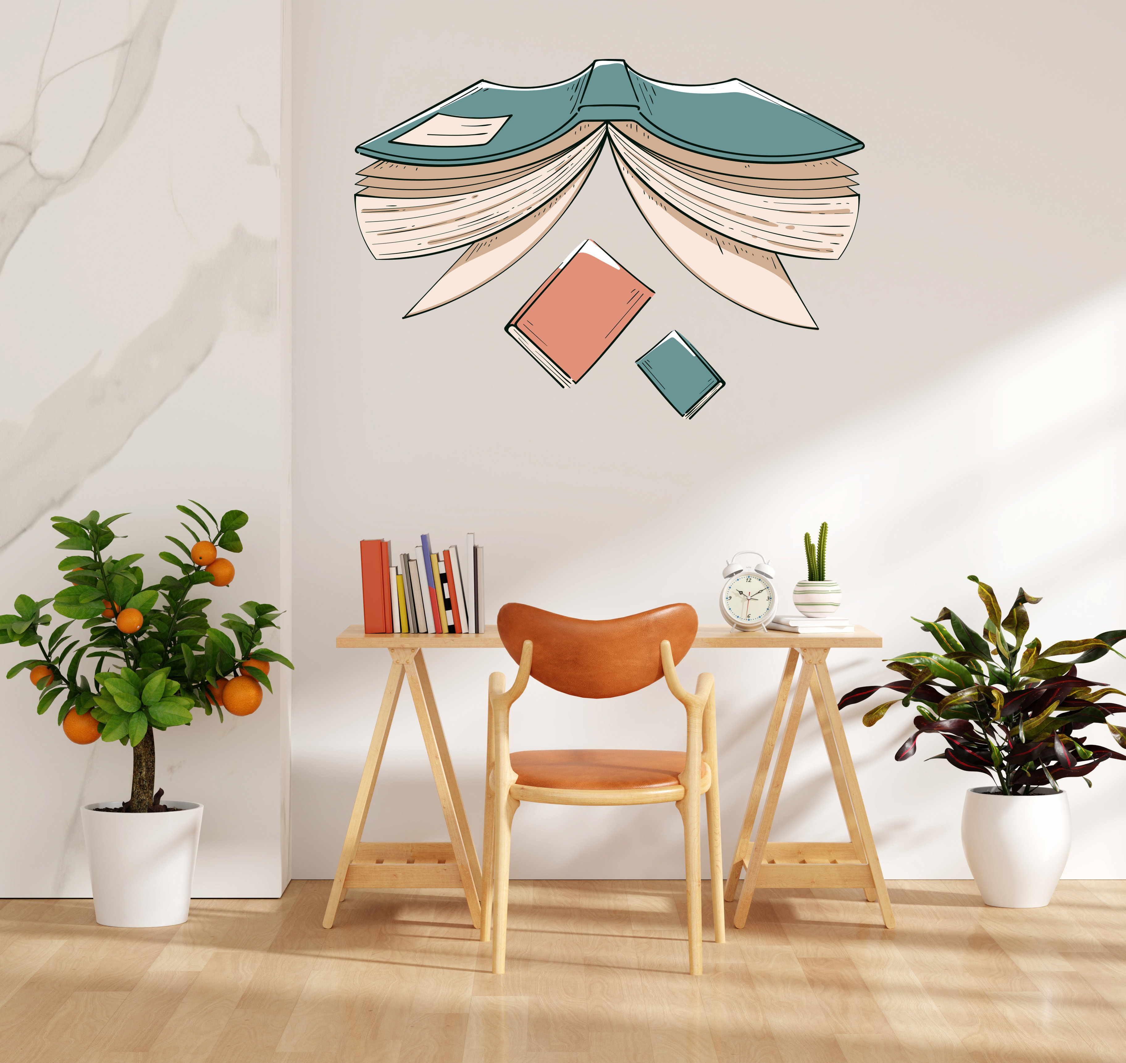 Winston Porter Library Vinyl Wall Art Decals, Books Wall Decor, Library ...