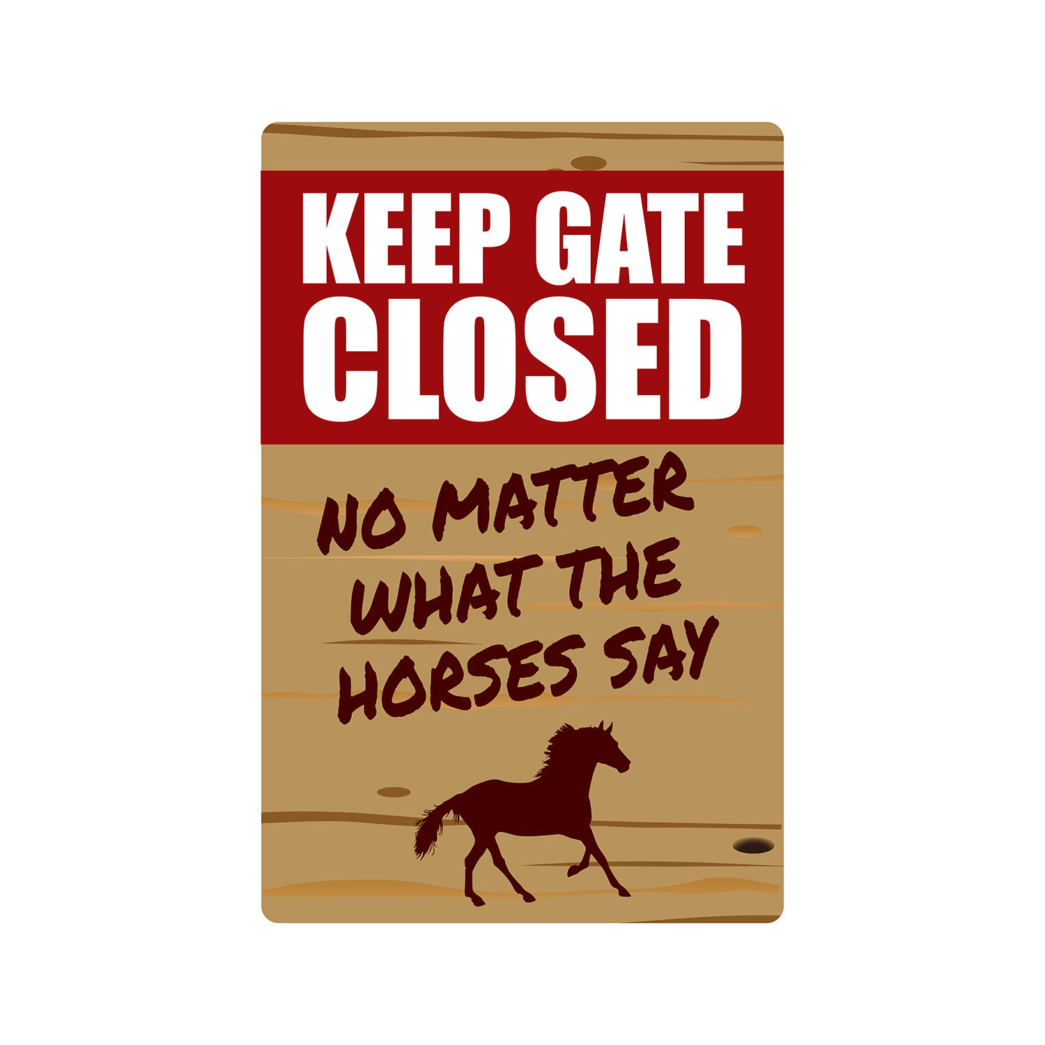 SignMission Keep Gate Closed Horse Sign Warning Animal Farm | Wayfair