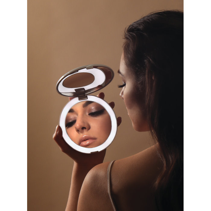 Fancii Modern Lighted Magnifying Compact Mirror & Reviews | Wayfair