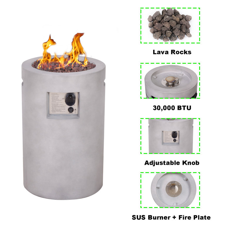 Ivy Bronx Gannes 25 H Outdoor Gas Fire Column & Reviews | Wayfair