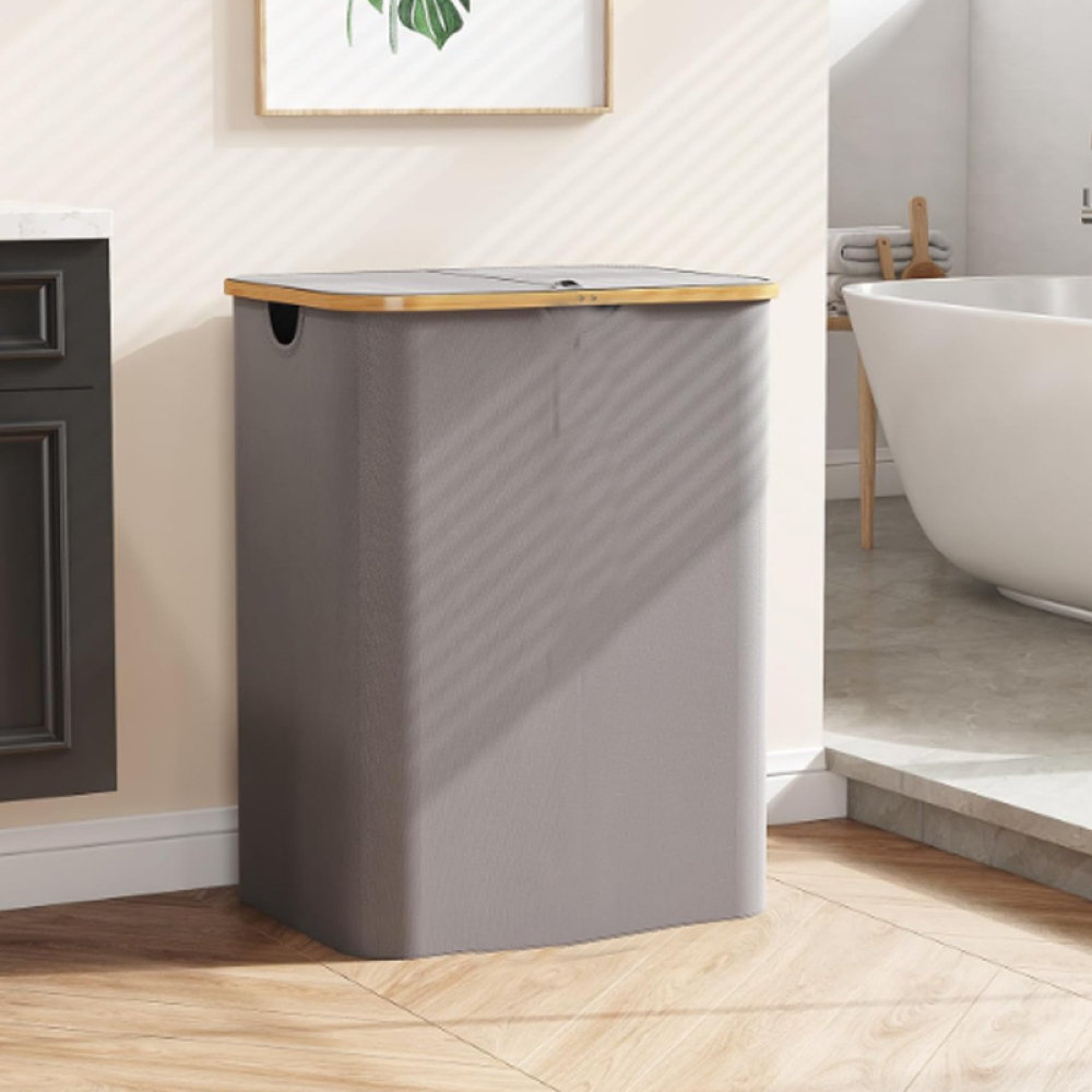 Onewell Laundry Hamper with Lid, 150L Double Dirty Clothes Hamper | Wayfair