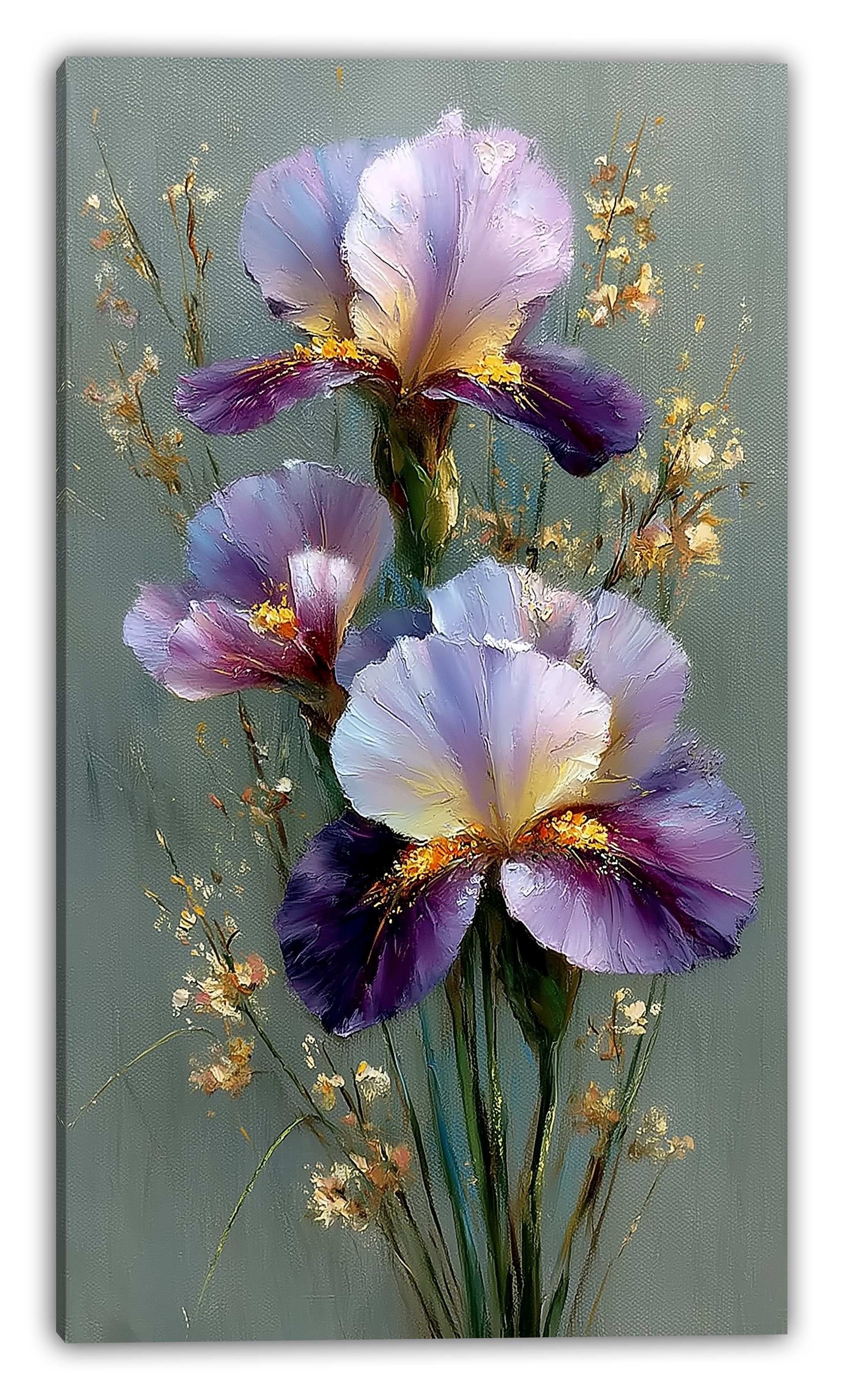 Red Barrel Studio® Violet Fire - Iris Floral Canvas Wall Art | Wayfair