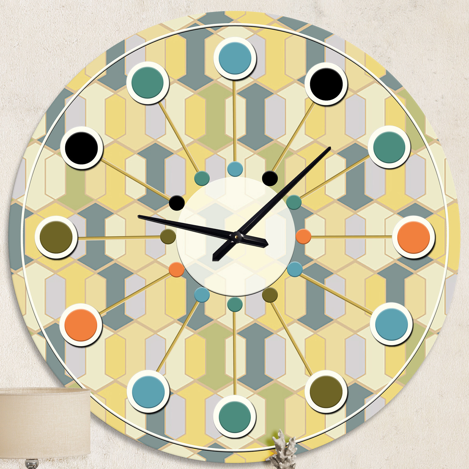 East Urban Home Abstract Retro Geometrical Design II - Mid-Century ...