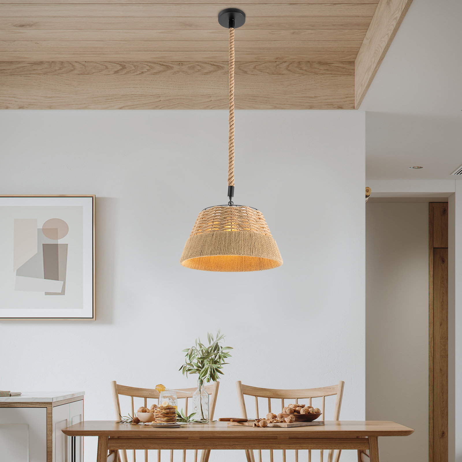 rustic rope ceiling light