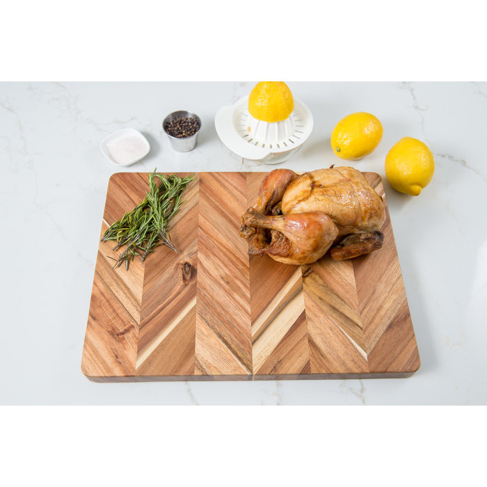 Lipper International Acacia Herringbone Rectangular Cutting/Serve Board ...