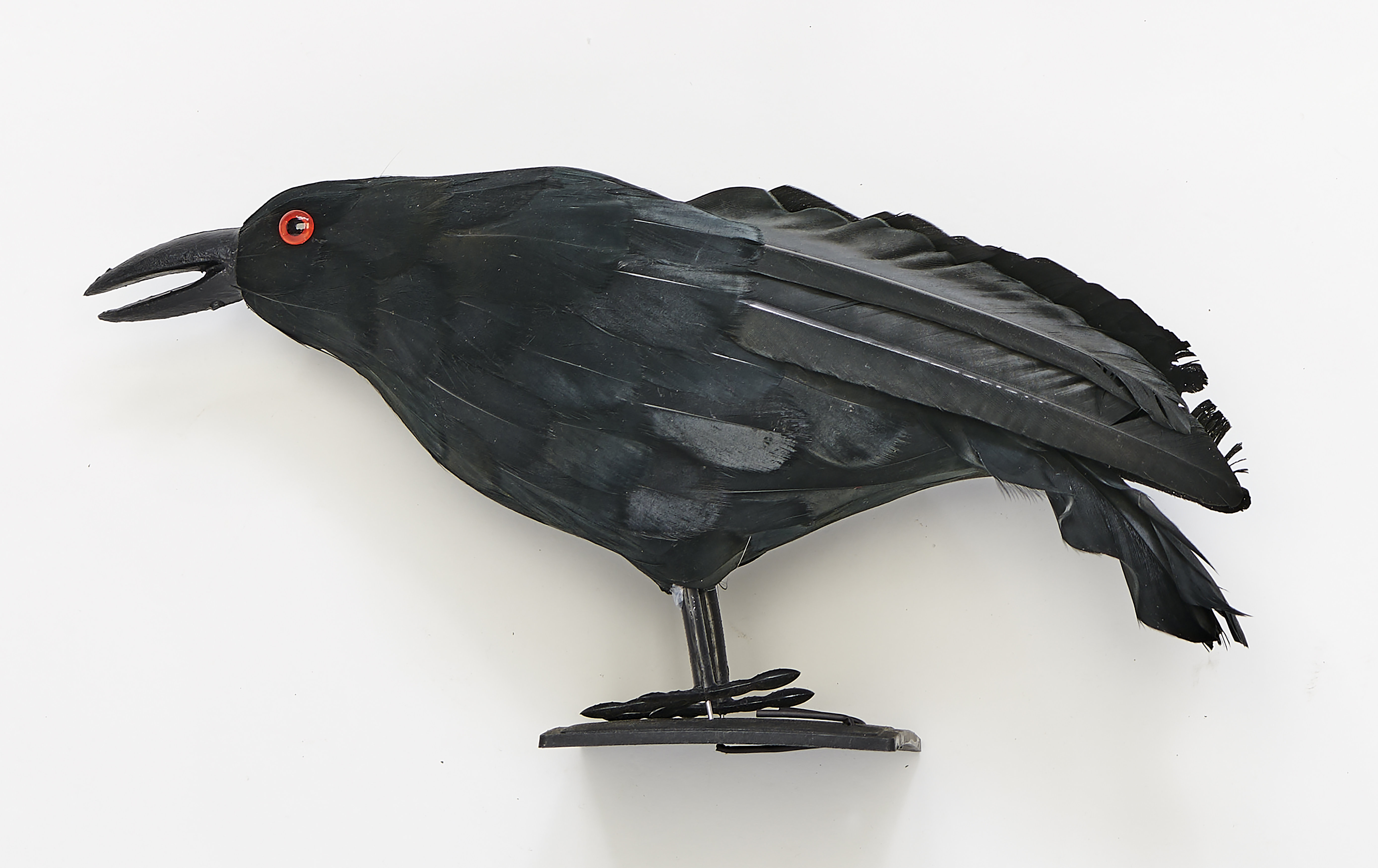 The Holiday Aisle® 12" Tabletop Feather Halloween Standing Crow | Wayfair
