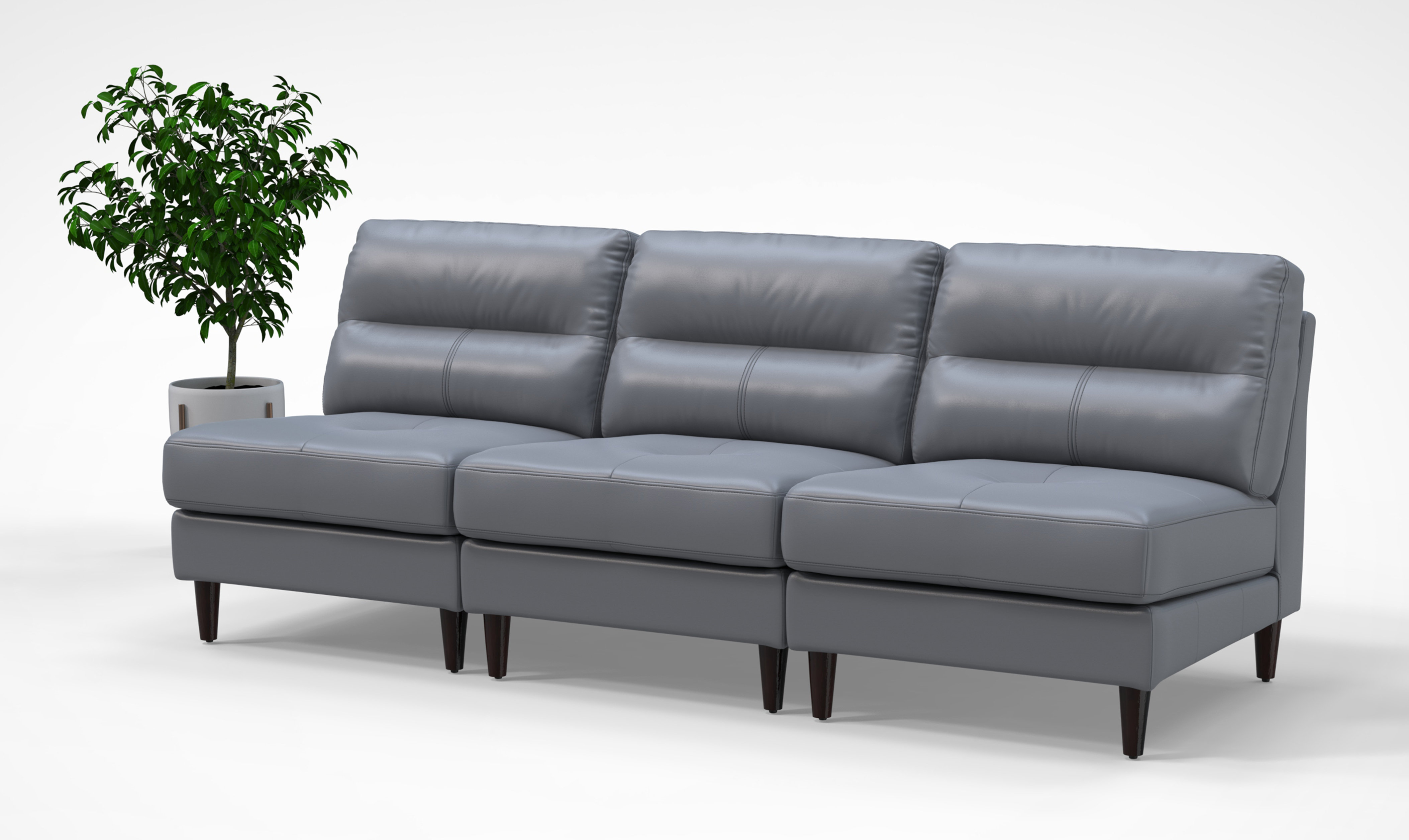 Reunion 3 Person Waiting Room Reception Chairs Set 100% Genuine Leather ...