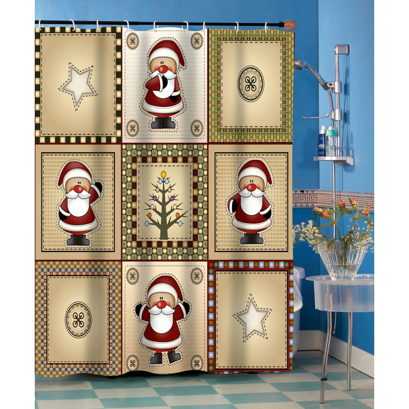 August Grove® Chayer Americana Country Christmas Santa Single Shower ...