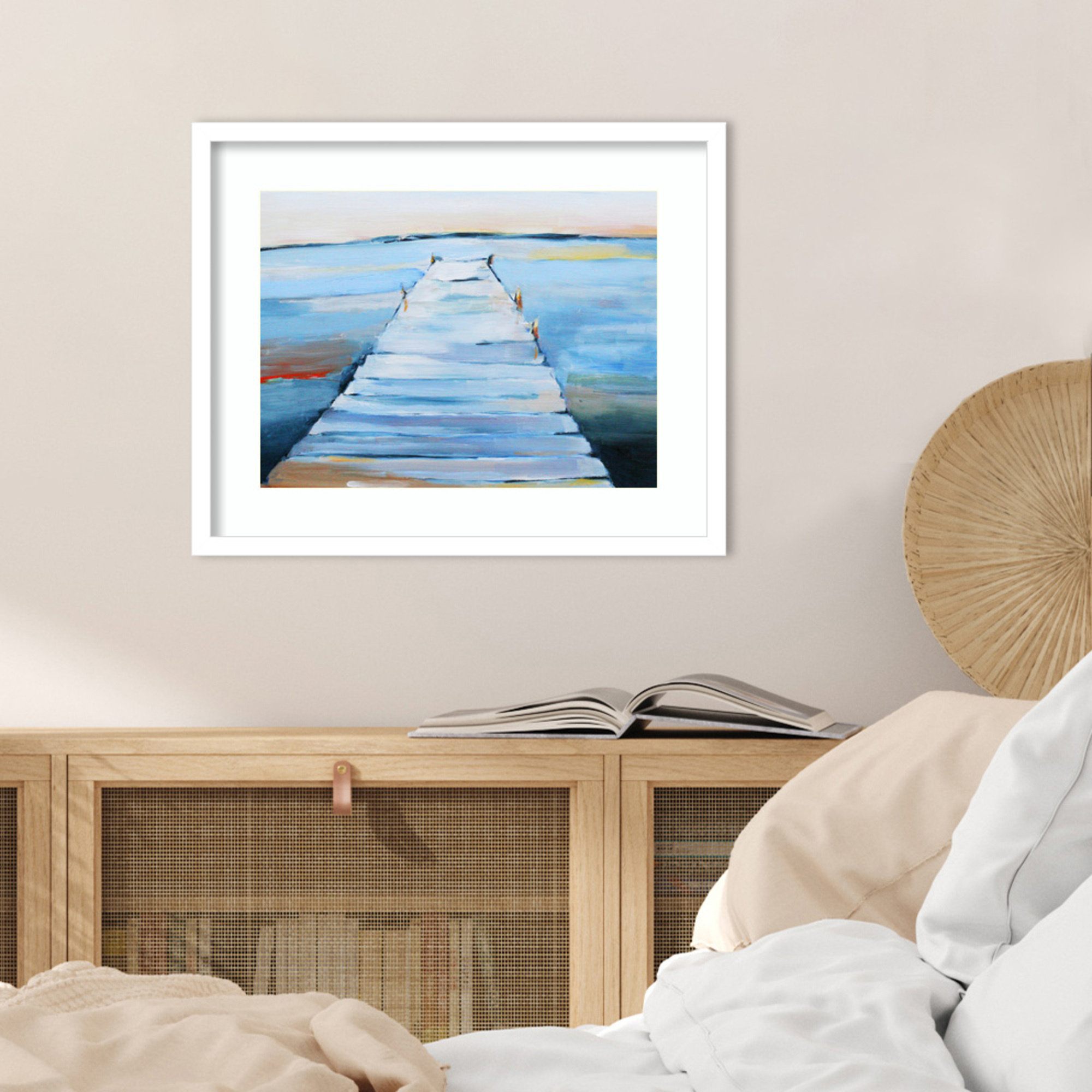 Rosecliff Heights Wet Dock by Claire Whitehead Wood Framed Wall Art ...