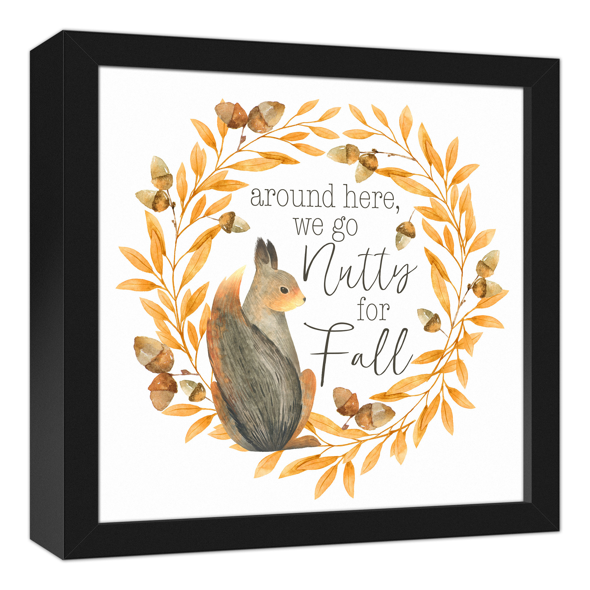 Trinx Nutty For Fall Framed On Canvas Print | Wayfair