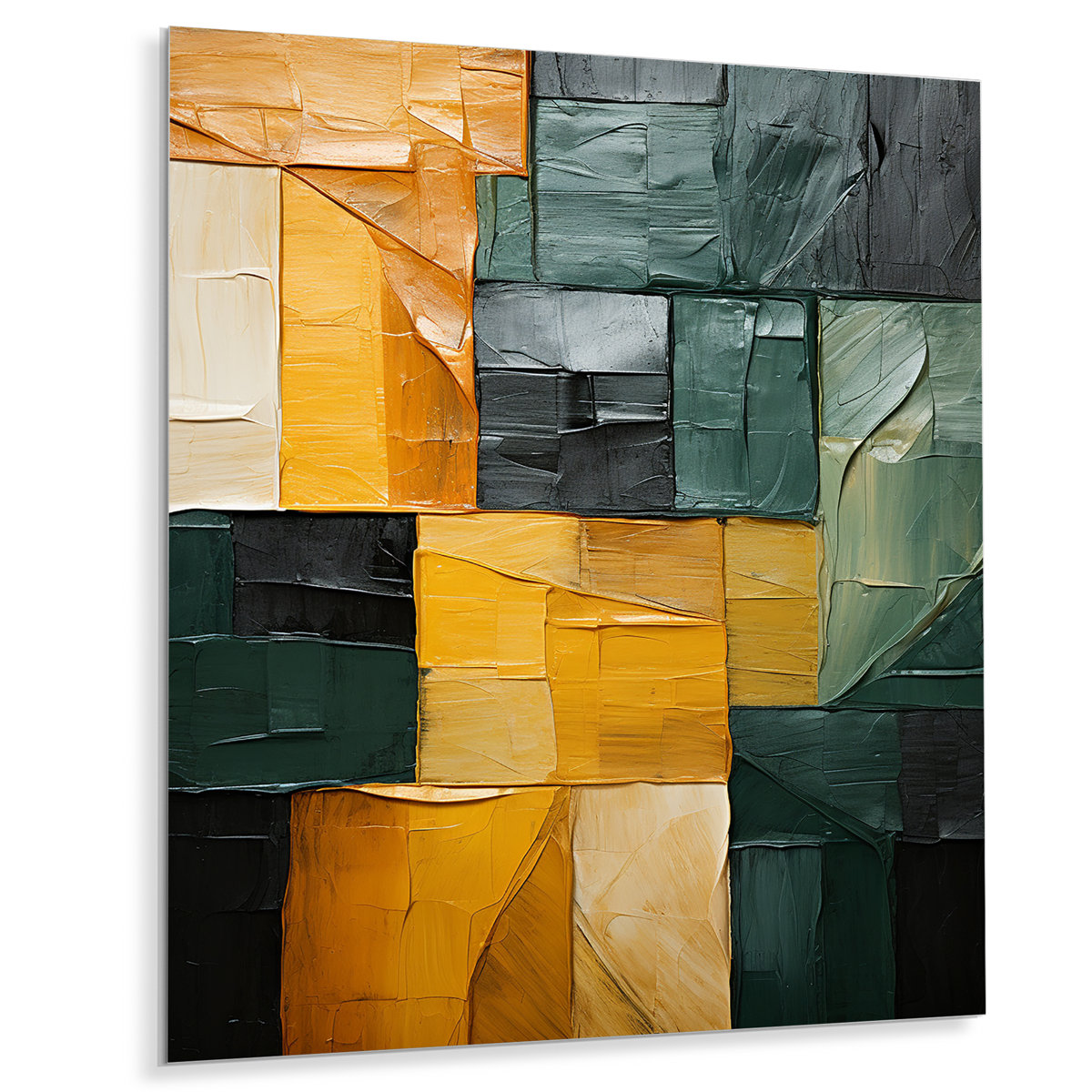 Ivy Bronx Cubism Geometric Plains II - Cubism Metal Wall Art | Wayfair