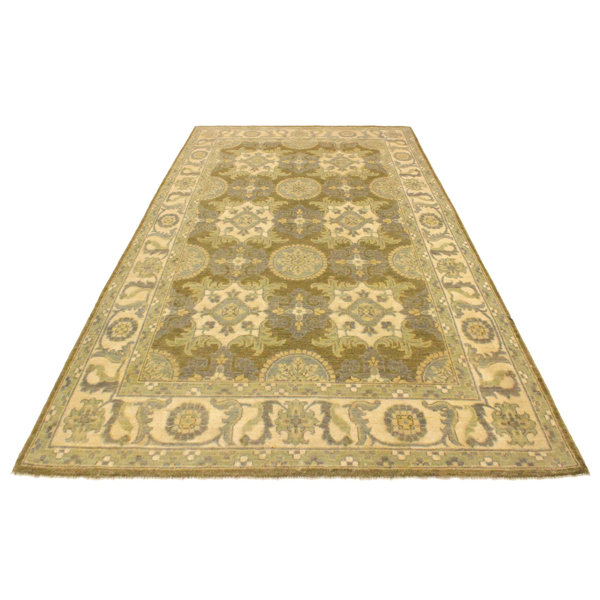 Arshs Fine Rugs Wool Oriental Area Rug in Green by Arshs Fine Rugs ...