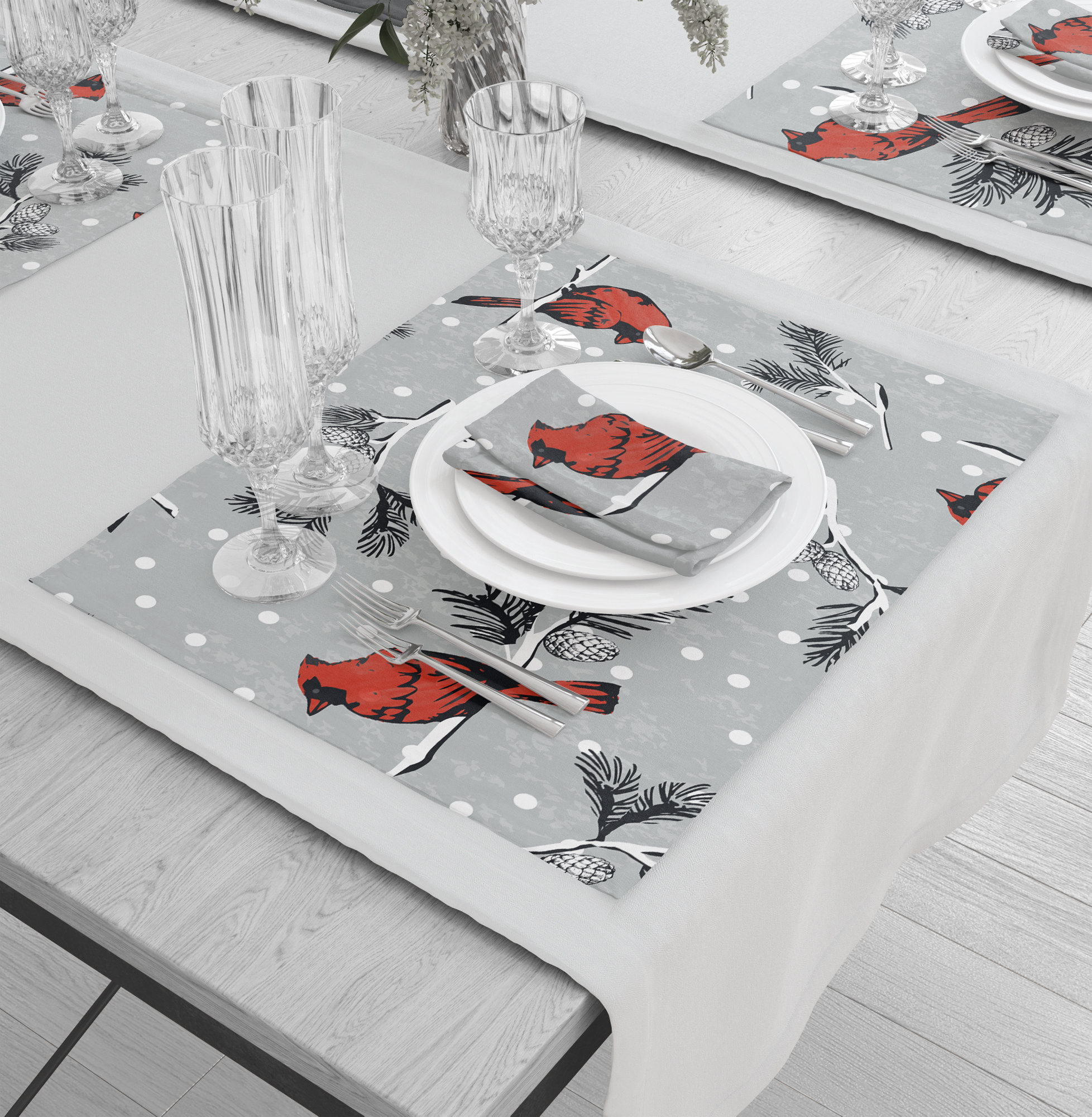 The Holiday Aisle® Dalexa Cardinal 13" Placemat | Wayfair