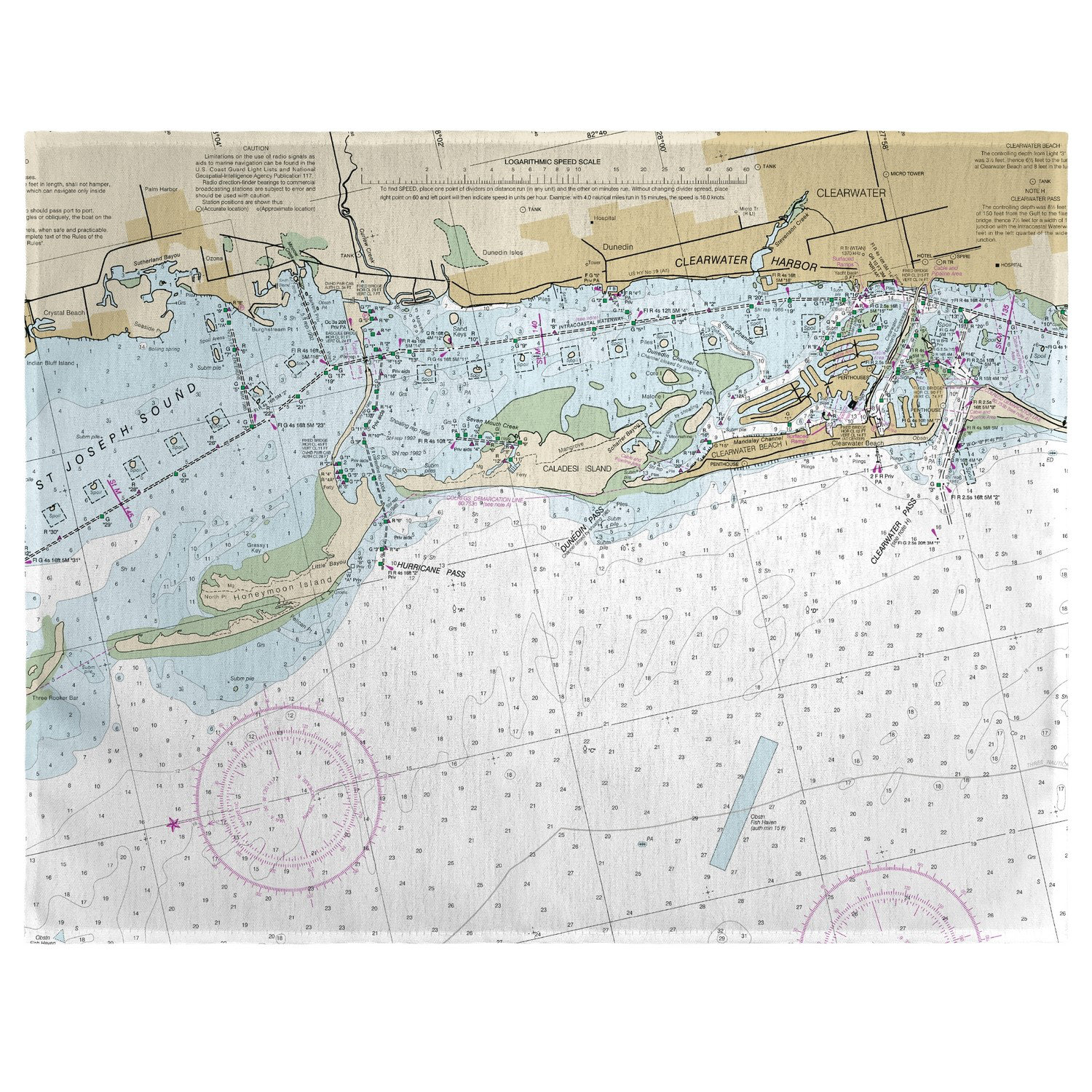 East Urban Home Clearwater Harbour, FL Nautical Map Place Mat Set of 4 ...
