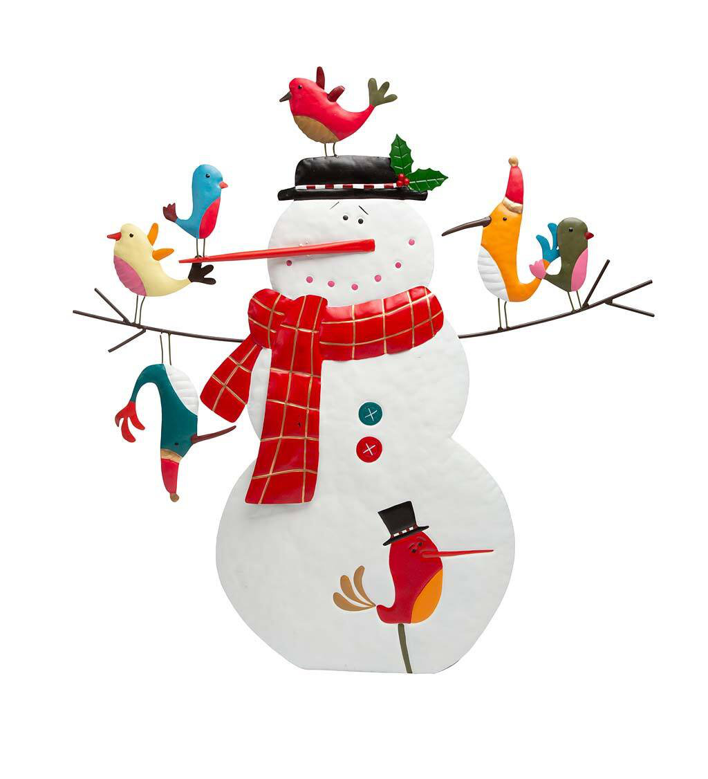 Plow & Hearth Snowman and Birds Garden Figurine & Reviews | Perigold