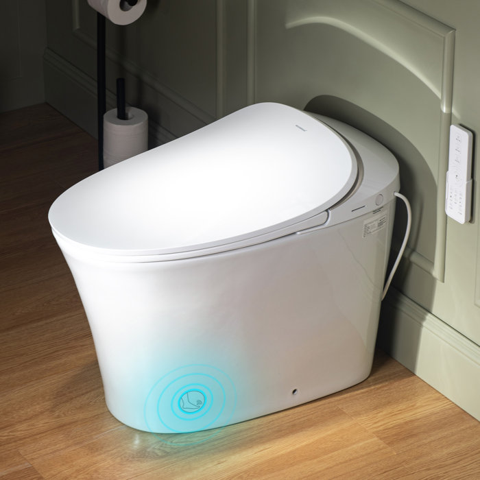 WoodBridge Built-In Tank Smart Bidet Toilet, Foot Kick, Heated Seat ...