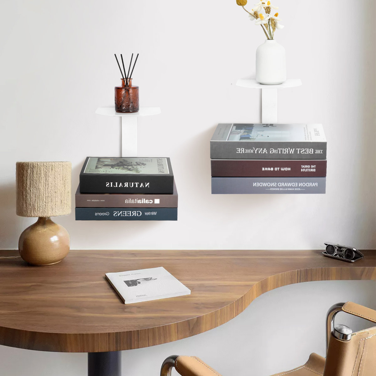 Ebern Designs Waldean Invisible Floating Bookshelf, Wall Mounted ...