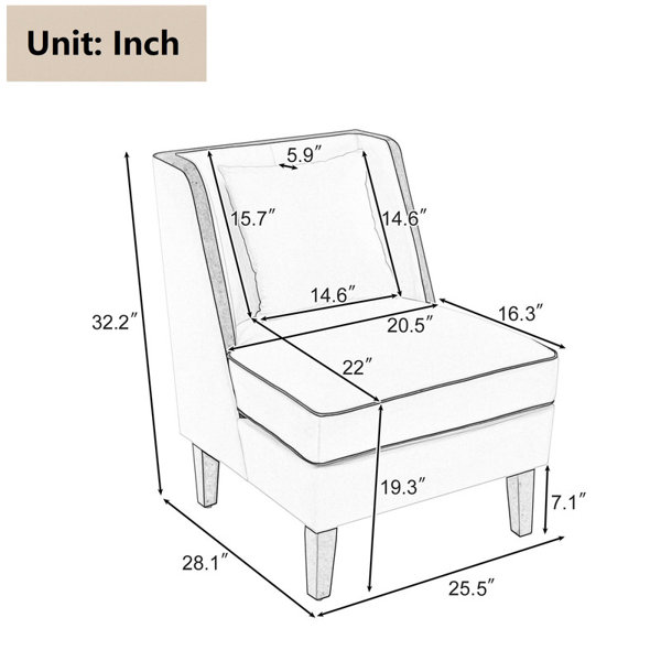 Ebern Designs Ellivia Velvet Accent Chair without Ottoman | Wayfair