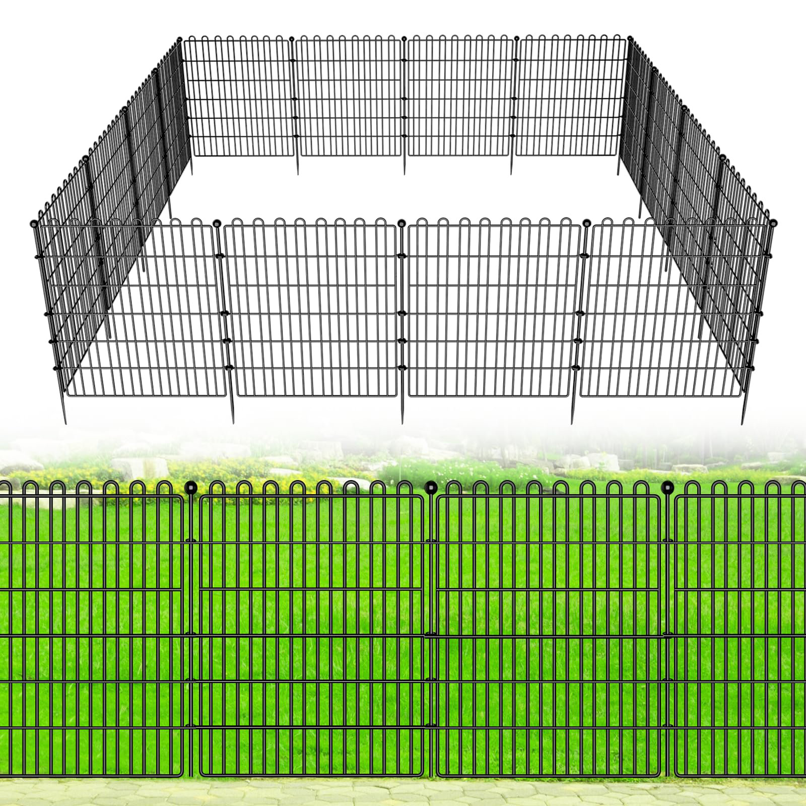 BEACHWATER POOL & SPA, LLC 10 Panels No Dig Decorative Garden Fence For ...
