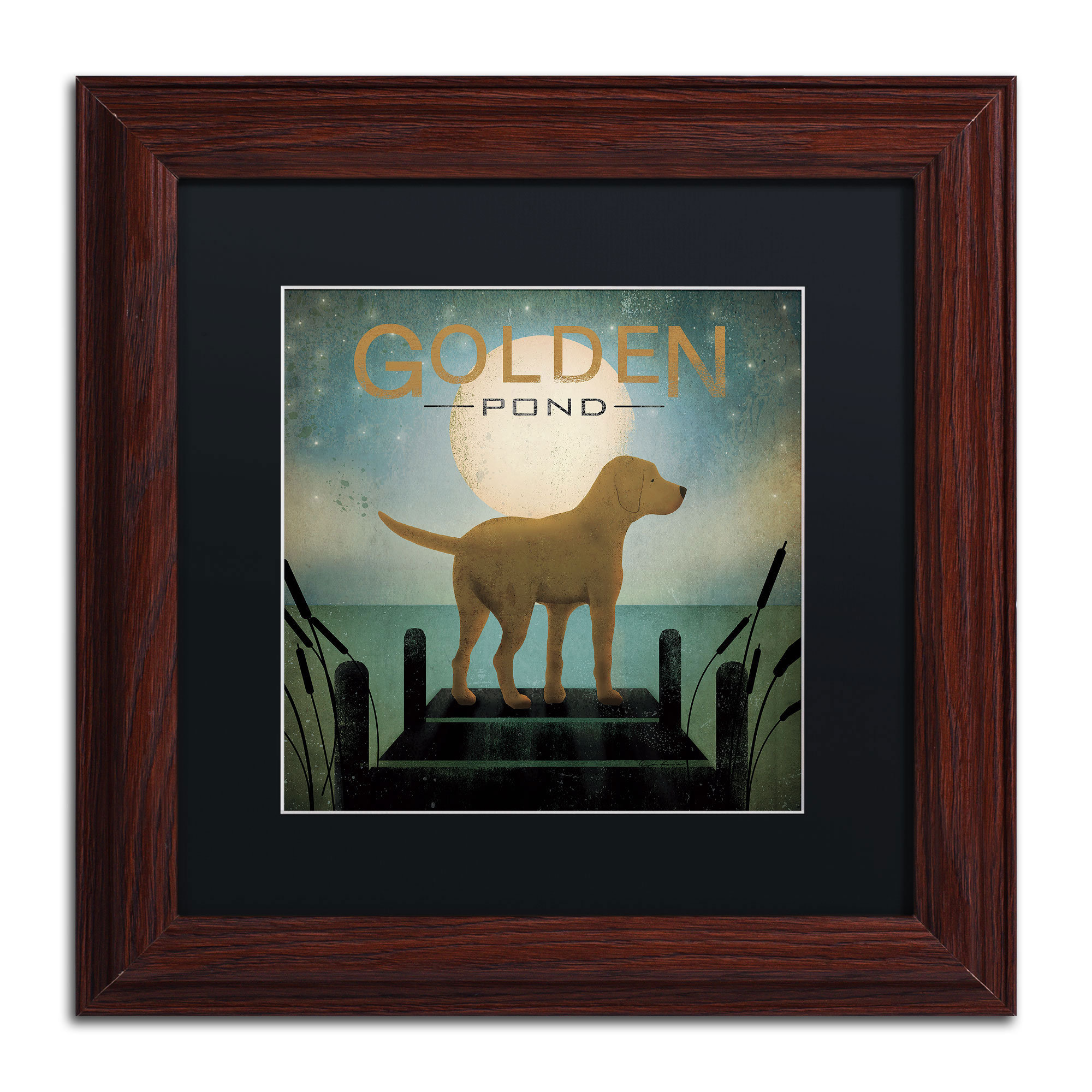 Trademark Fine Art 'Moonrise Yellow Dog Golden Pond' by Ryan Fowler ...