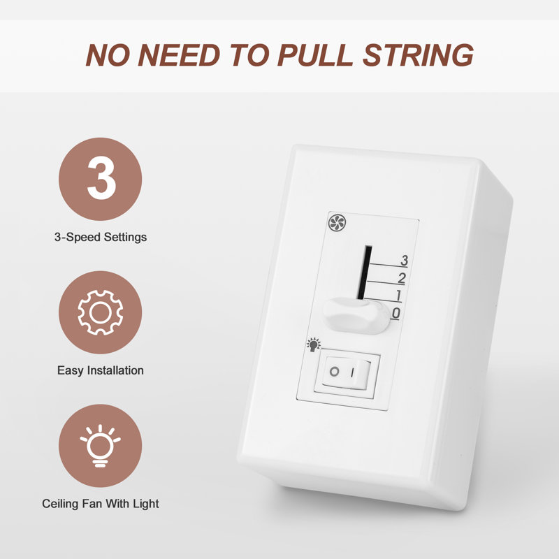 SIMPOL HOME 52'' 5 - Blade LED Dual Ceiling Fan with Wall Control and ...