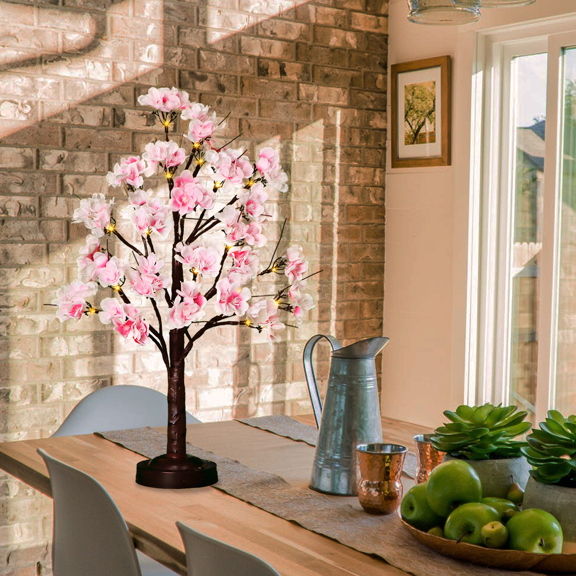 JOINTWIN 18-inch Pink Prelit Cherry Blossom Tree Lamp, Spring-inspired ...
