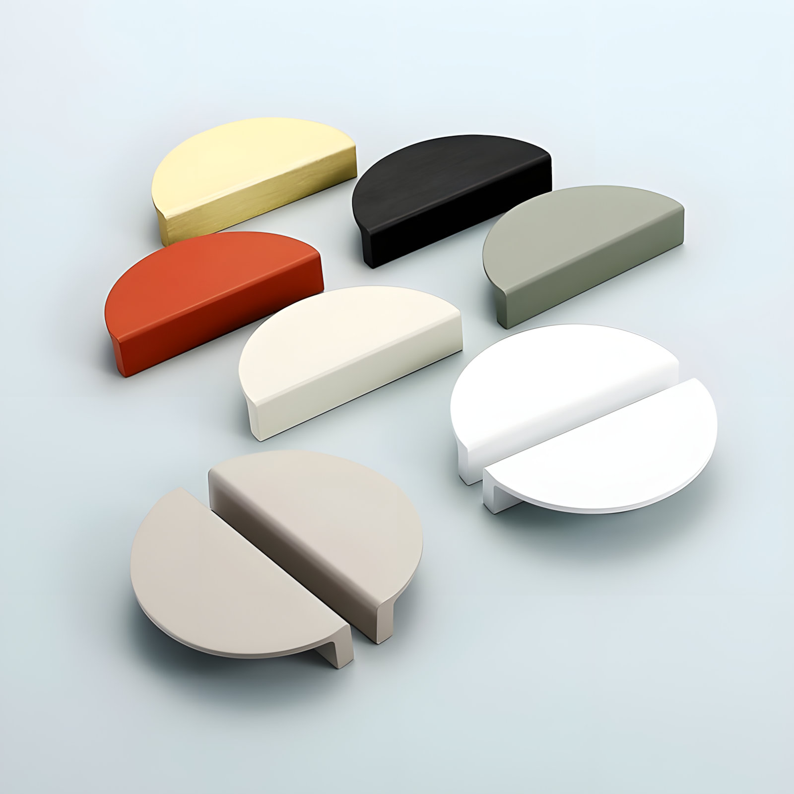 Amzico Gold Half Moon Cabinet Pulls, 8 Pack Brushed Brass Semicircle ...