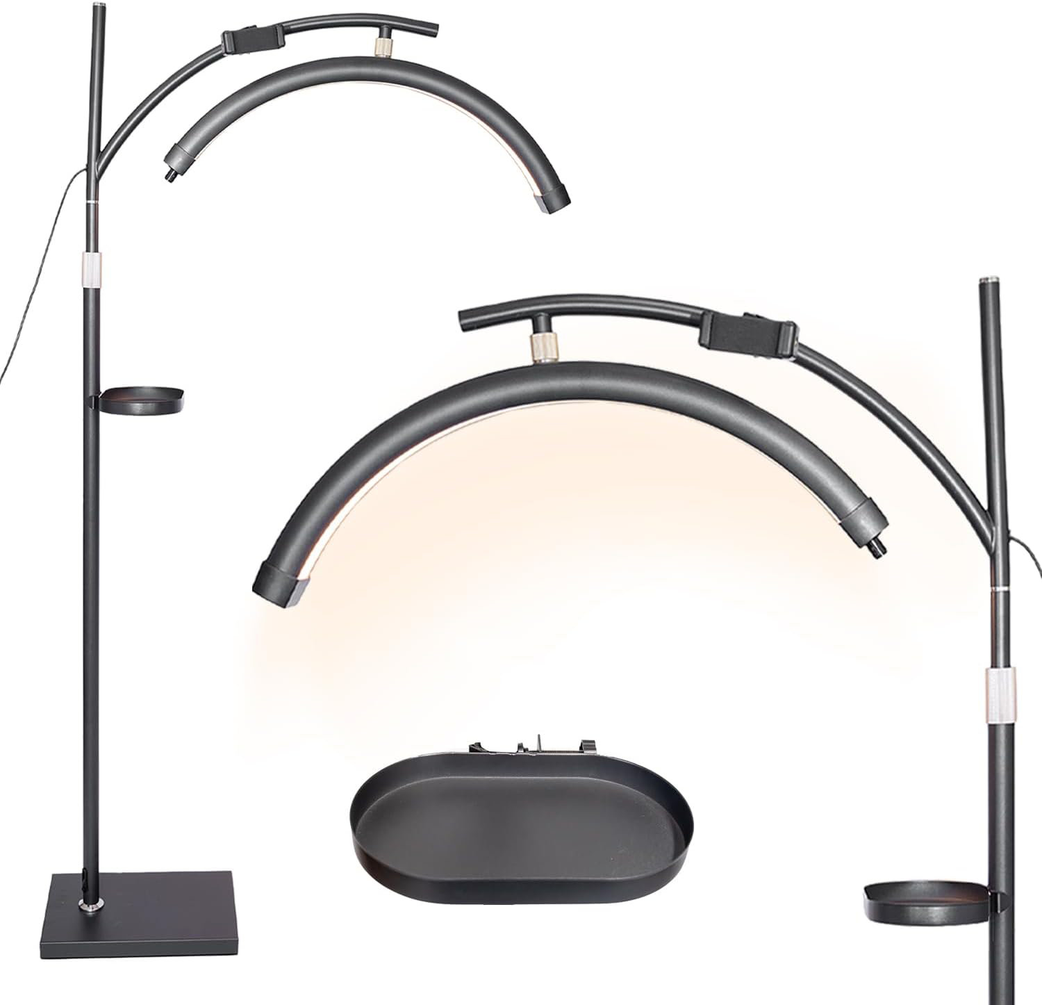 Orren Ellis LED Half-Moon Ring Floor Lash Lamp For Lash Extensions ...